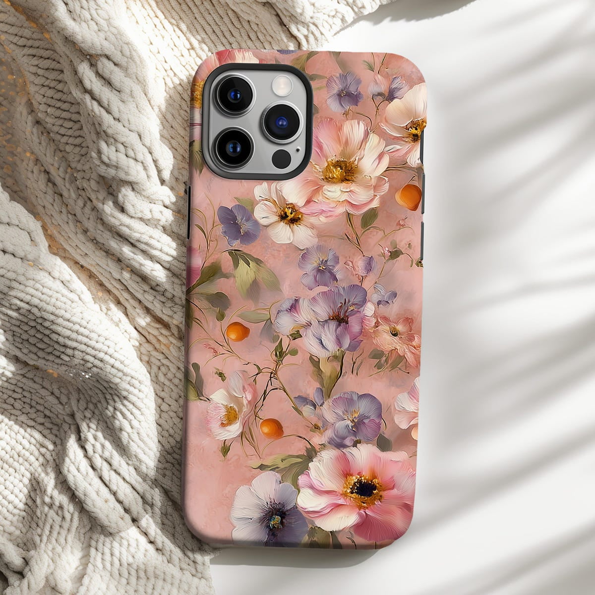 Peach Blossom Cottagecore Botanical Phone Case 17 16 15 14 13 12 11 Pro ...