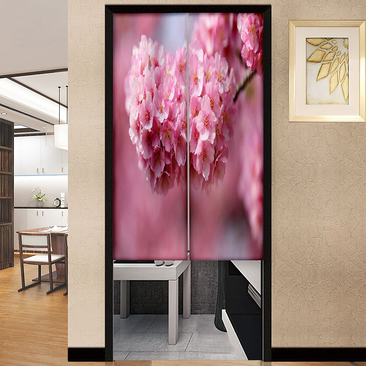 Peach Blossom Japanese Door Curtain Kitchen Study Room Bedroom ...