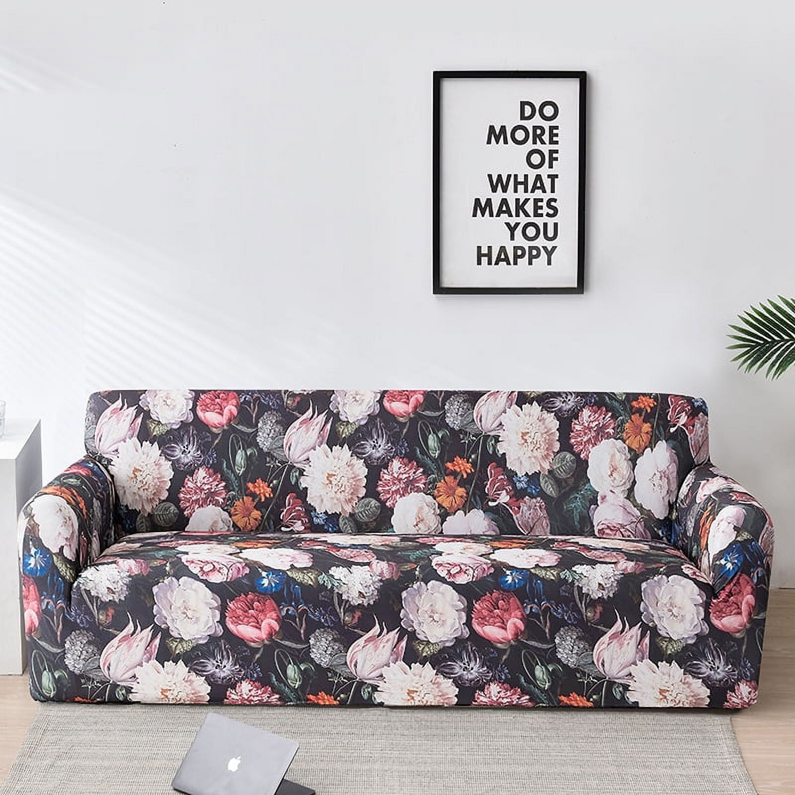 Peach Blossom Pattern Sofa Covers for Living Room Elastic Stretch ...