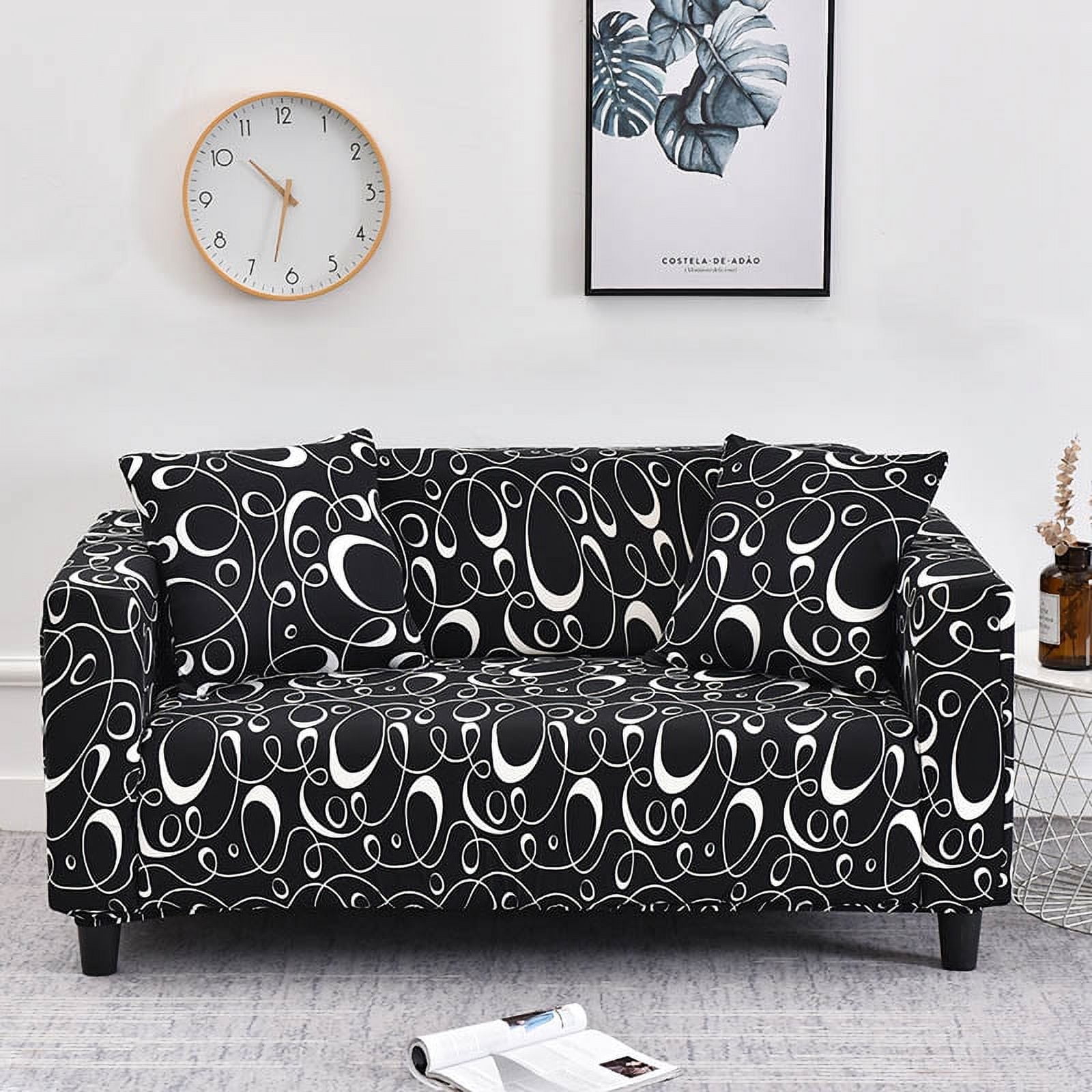 Peach Blossom Pattern Sofa Covers for Living Room Elastic Stretch ...