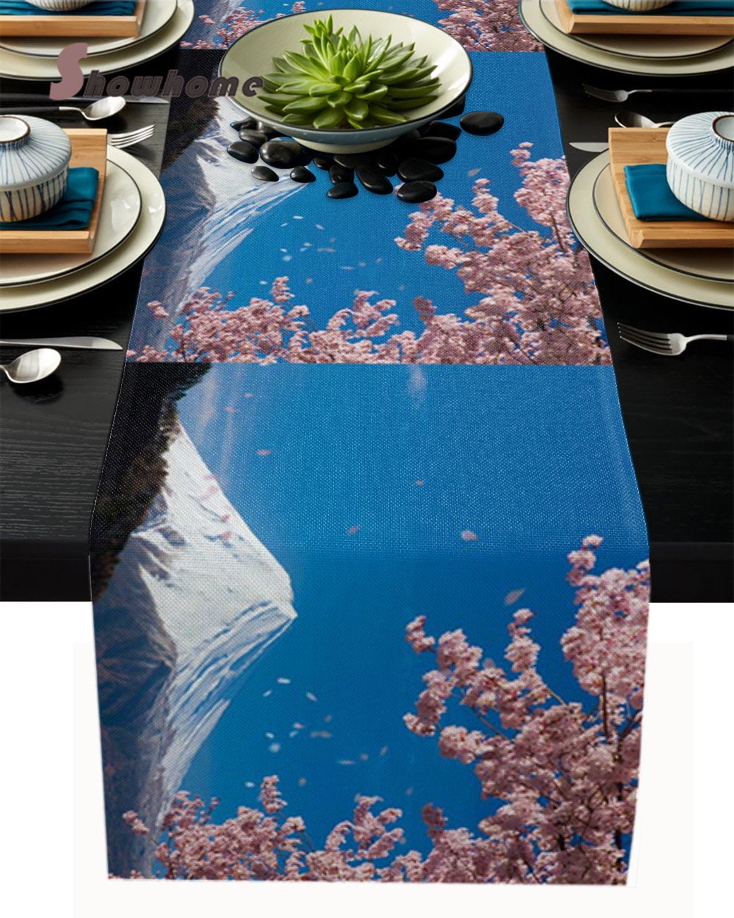 Peach Blossom Petals Leaves Table Runner Wedding Table ration Home r ...