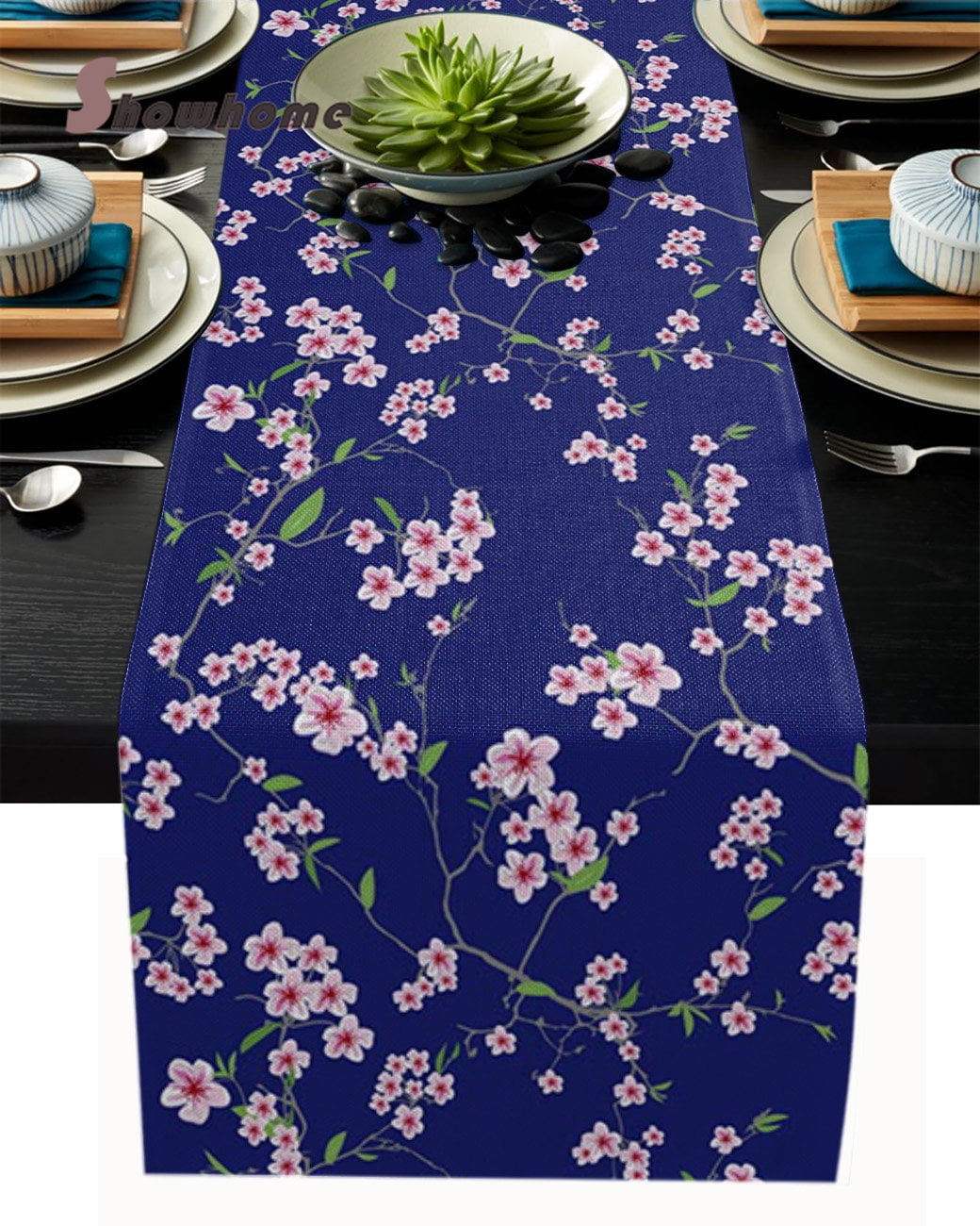 Peach Blossom Petals Leaves Table Runner Wedding Table ration Home r ...