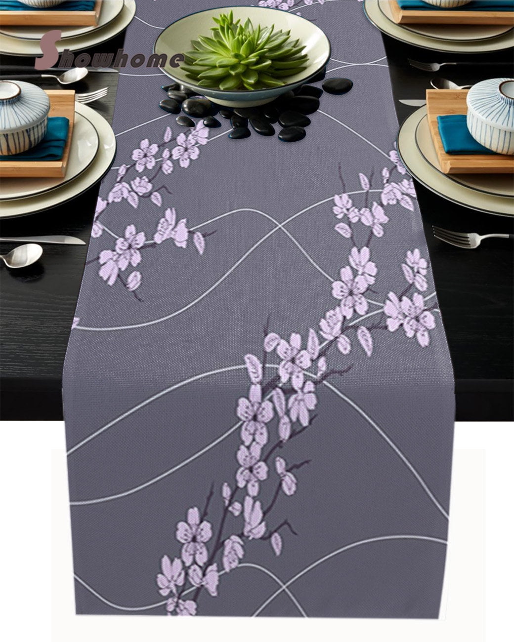 Peach Blossom Petals Leaves Table Runner Wedding Table ration Home r ...