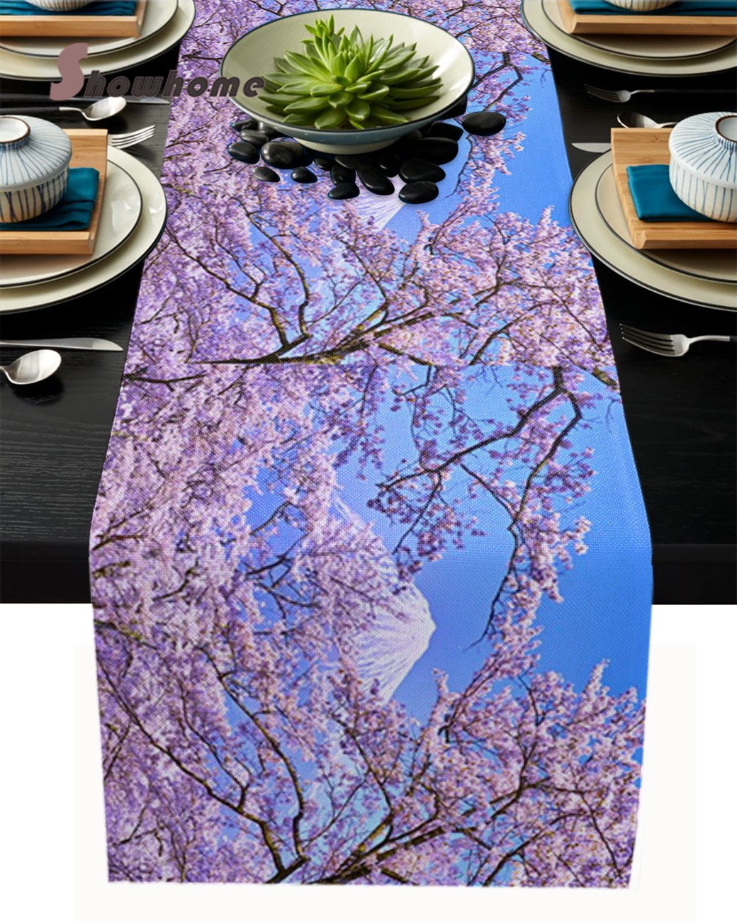 Peach Blossom Petals Leaves Table Runner Wedding Table ration Home r ...