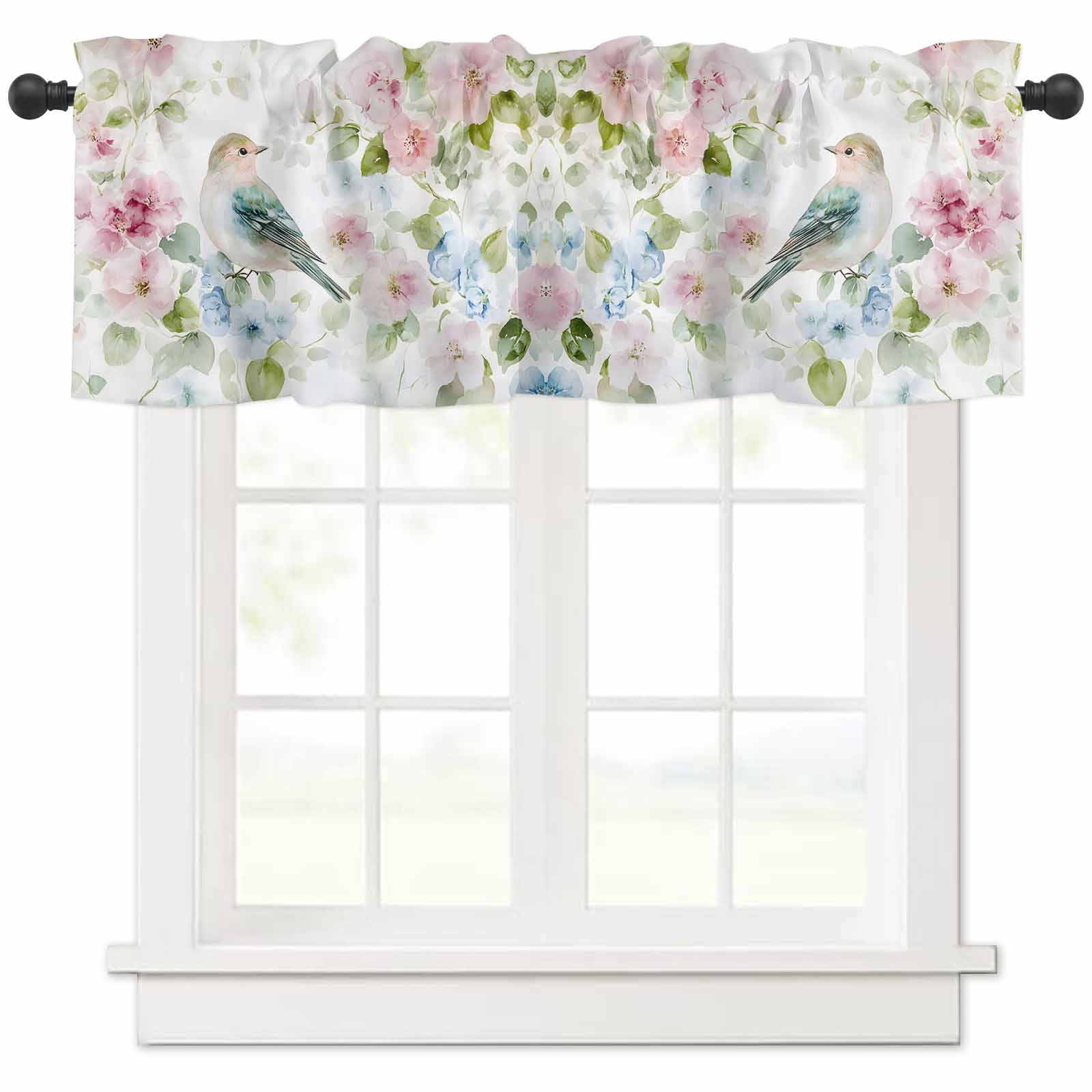 Peach Blossom Valances for Windows Farmhouse Kitchen Curtains Valances ...