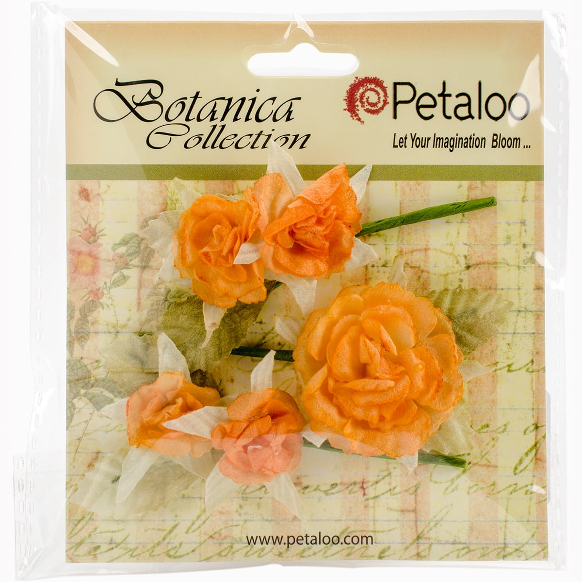 Peach - Botanica Gypsy Rose Branch 3" Long 3/Pkg - Walmart.com