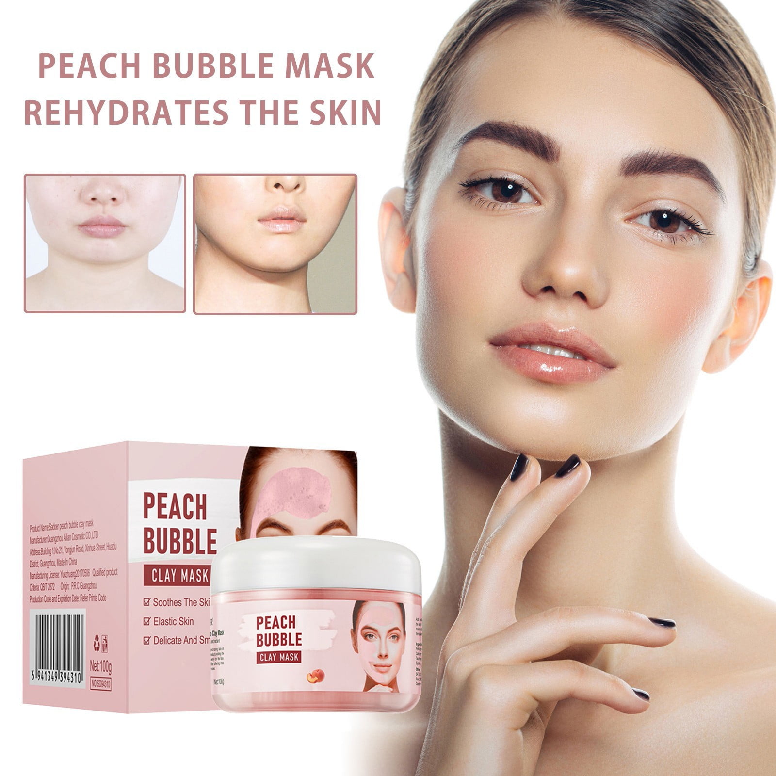 Peach Bubbling Clay Mask - Deep Pore Cleansing & Detoxifying Facial ...