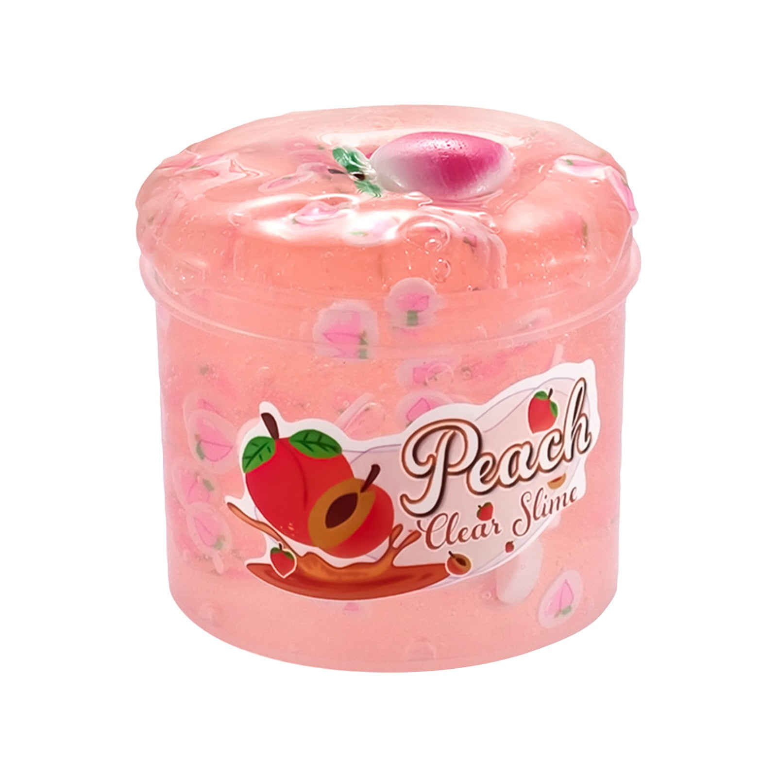 Peach Clear Slime Toy - Stretchy Sensory Slime with Peach Scent & Fruit ...