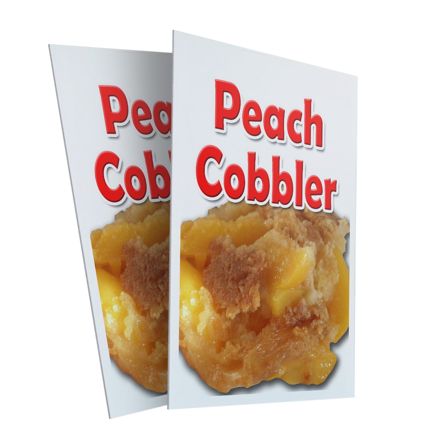 Peach Cobbler (2-PACK) 24" x 36" Plastic Signs | Sign Insert 4mm ...