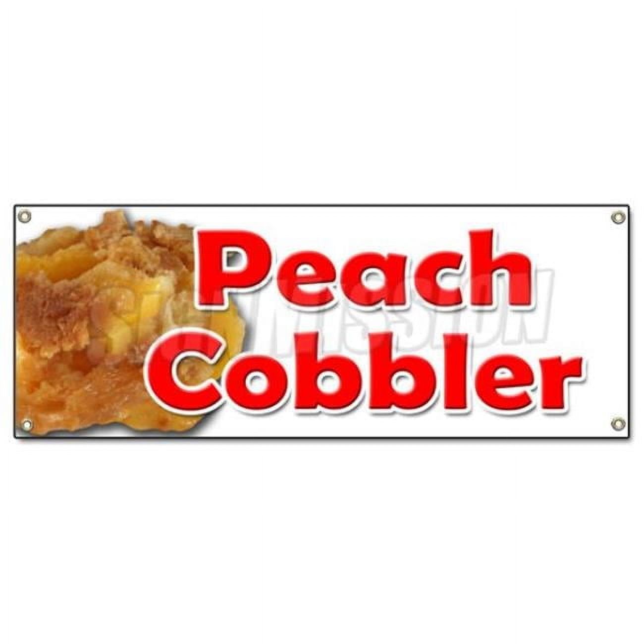 Peach Cobbler Banner Sign - Peaches Pie Sweet Bakery Crumble Crust ...