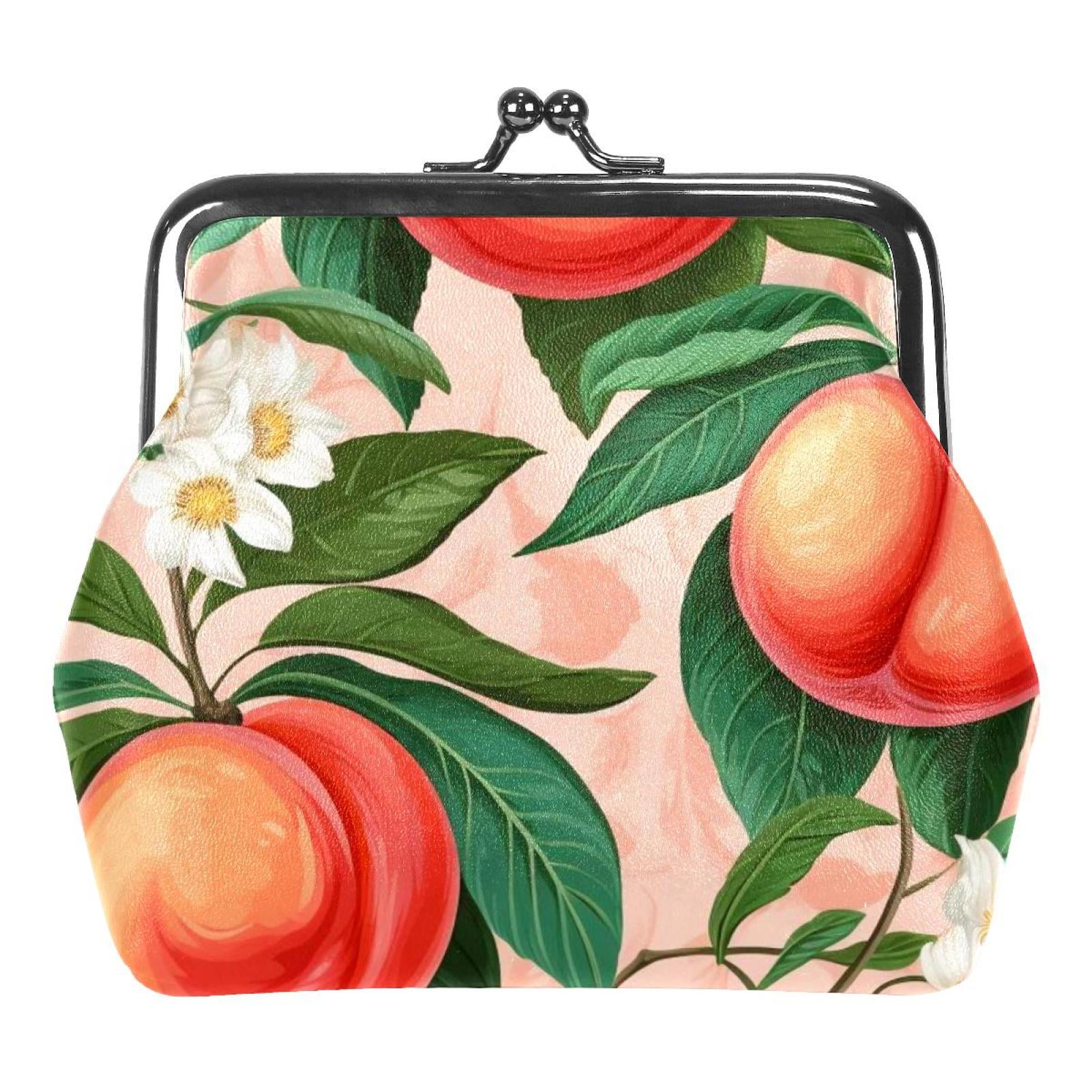 Peach Coin Purse Kiss Lock Change Purse Vintage Trinkets Pouch ...