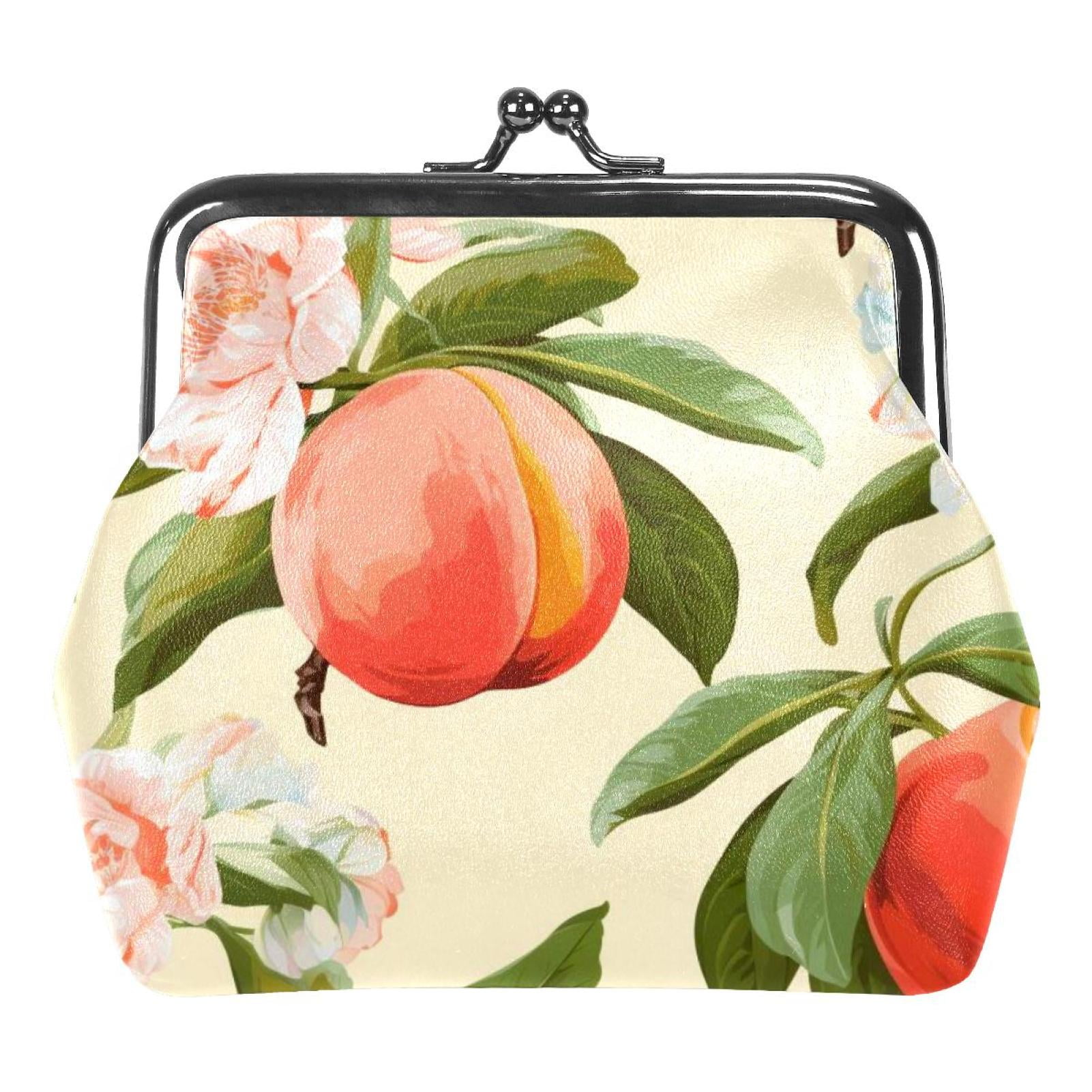 Peach Coin Purse Vintage Pouch Kiss-lock Change Purse Wallets - Walmart.com