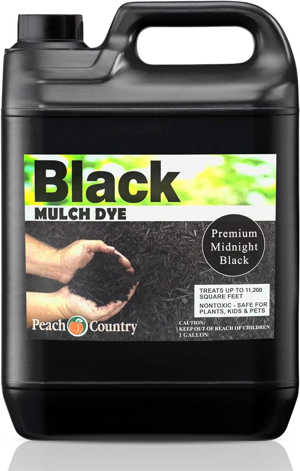 Peach Country Premium Black Mulch Color Concentrate - 11,200 Sq. Ft. - Midnight Black Mulch Dye ...