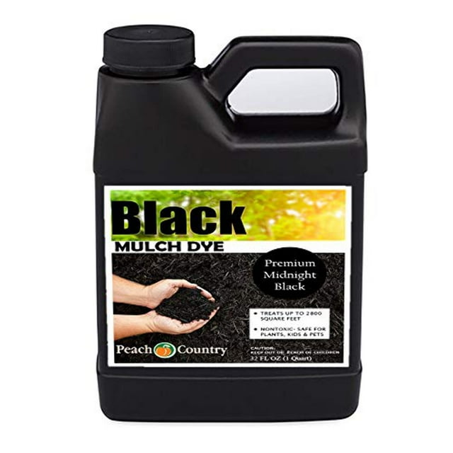 Peach Country Premium Black Mulch Color Concentrate - 2,800 Sq. Ft. - Pure Midnight Black Mulch ...