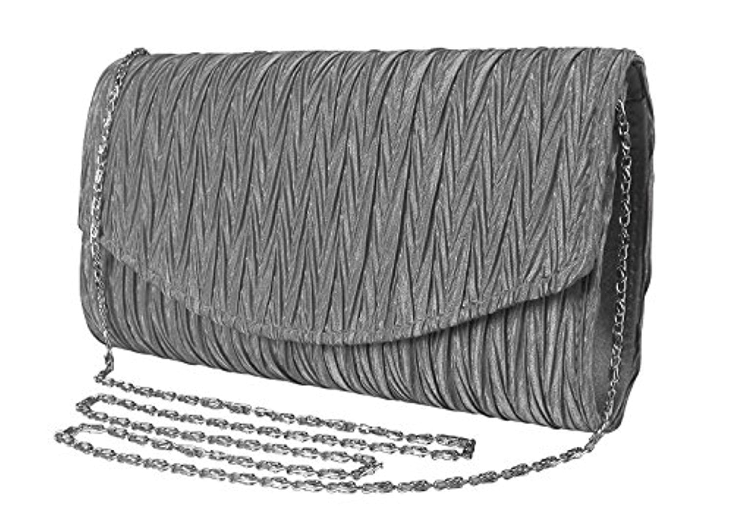 Peach Couture Womens Vintage Satin Pleated Envelope Evening Cocktail ...