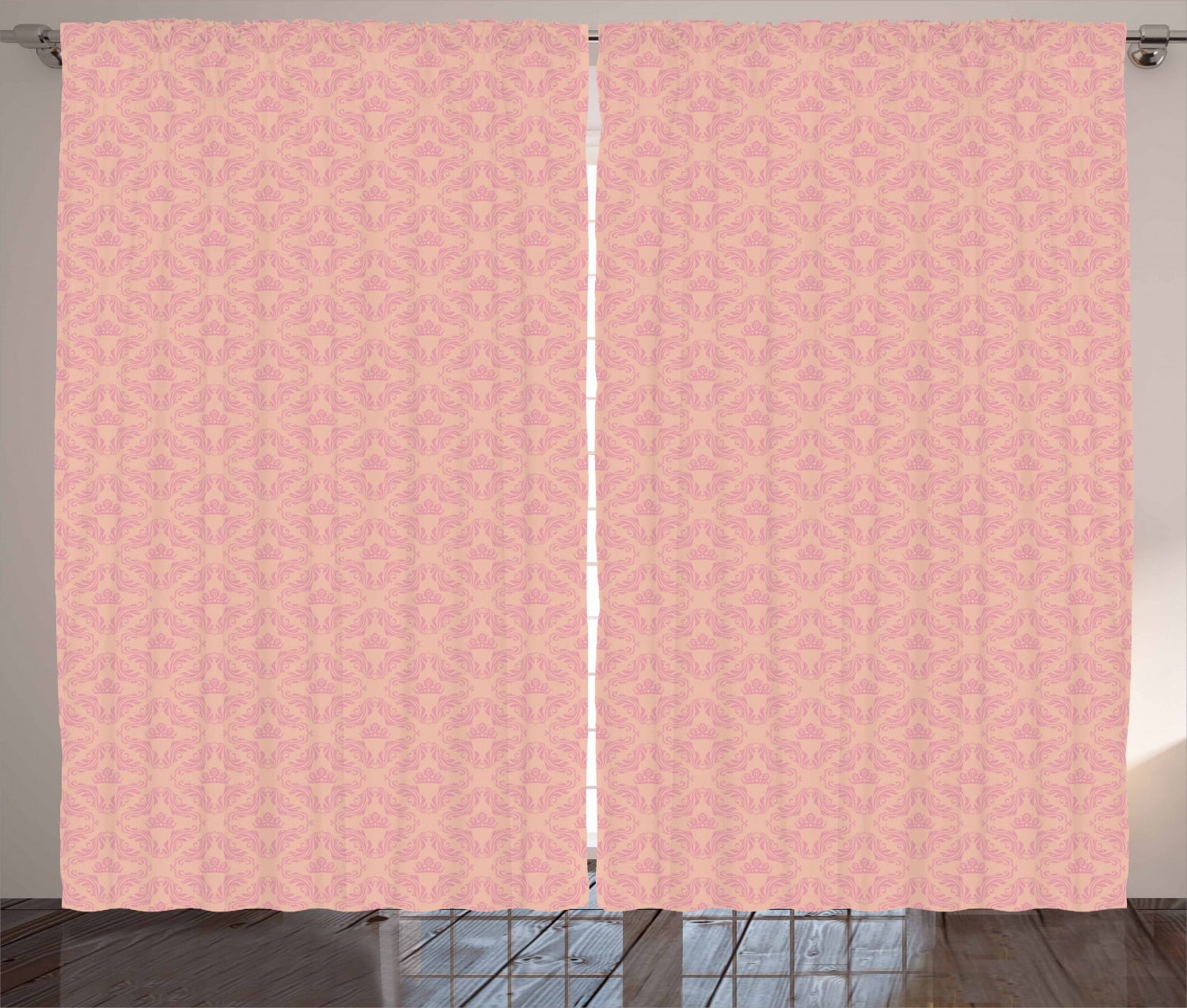 Ambesonne Peach Curtains 2 Panel Set, Bridal Soft Wedding, 108" x 108 ...