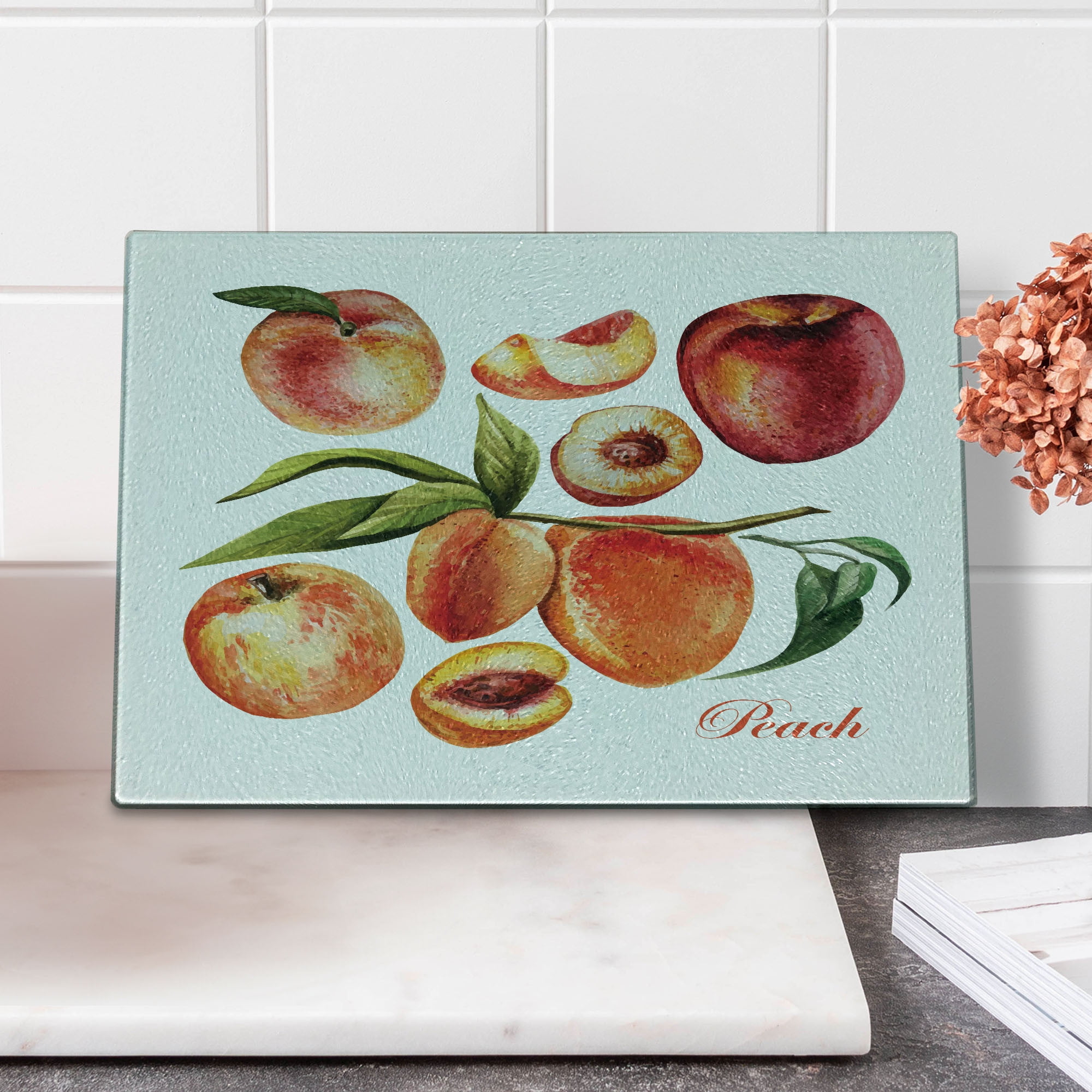 Peach Cutting Board, Art with Natural Inspiration Delicious Nectarines ...