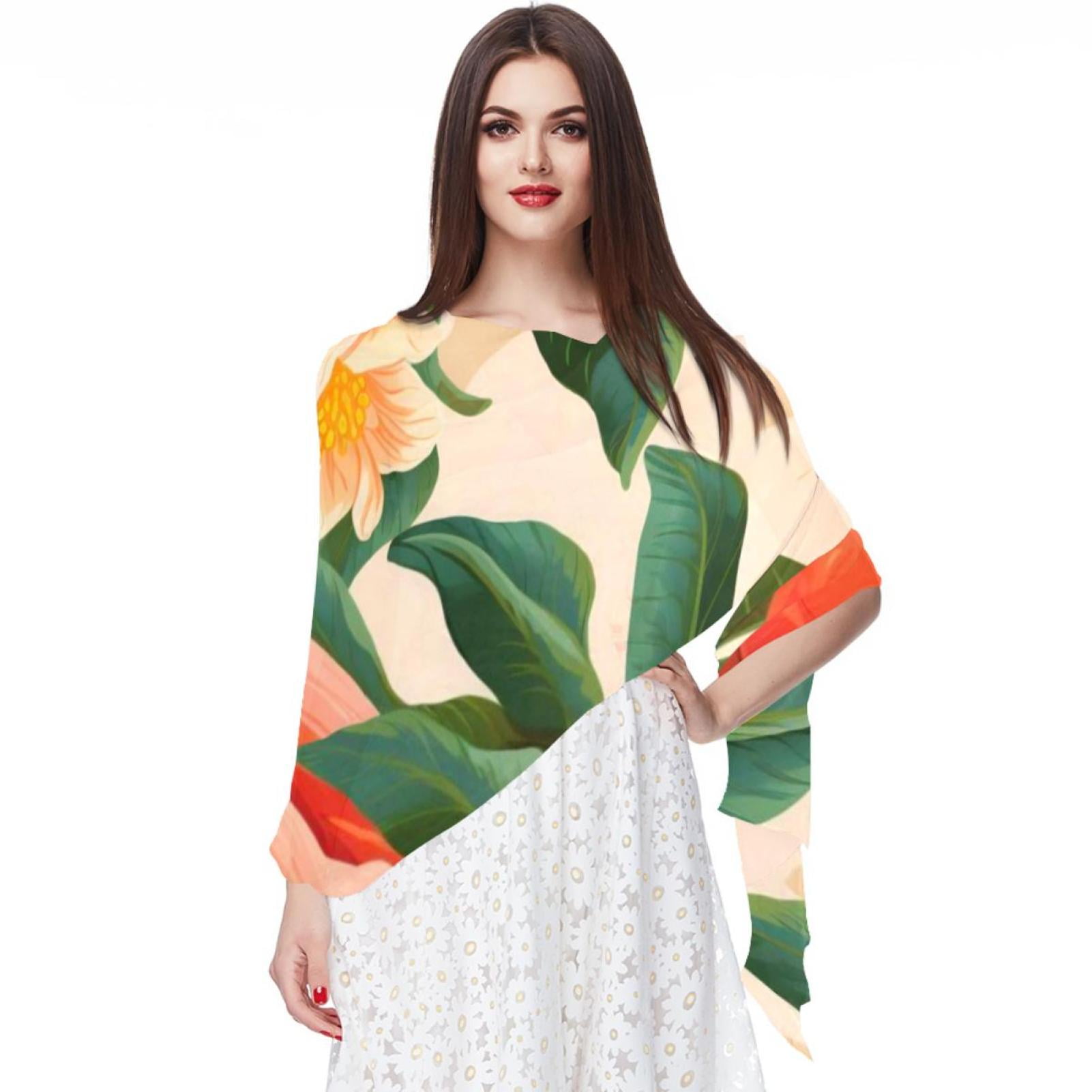 Peach Elegant Translucent Chiffon Silk Scarf 180*73 - Light Breathable ...