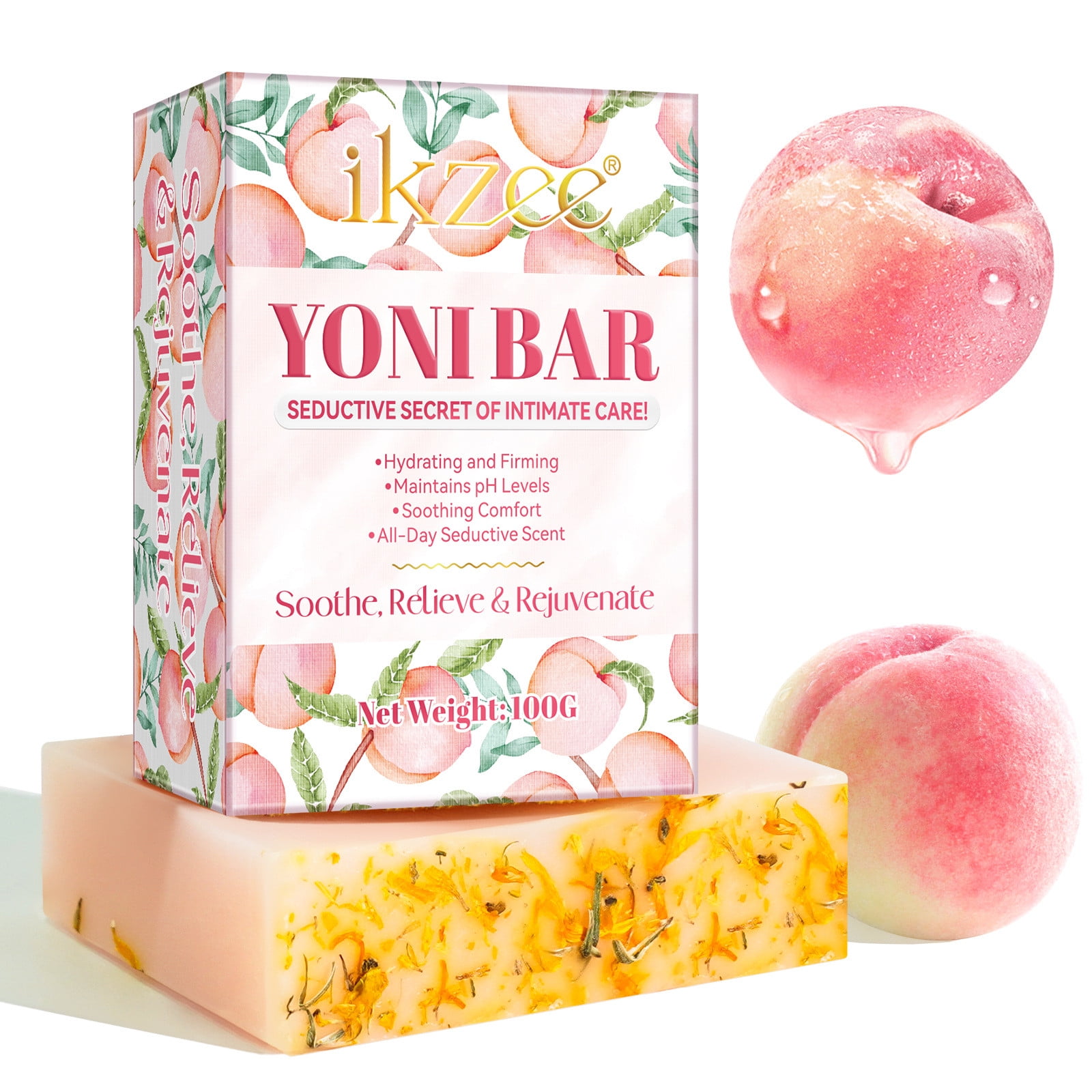 Peach Extract Bar Soap for Women,Enriched with Vitamin C and ...