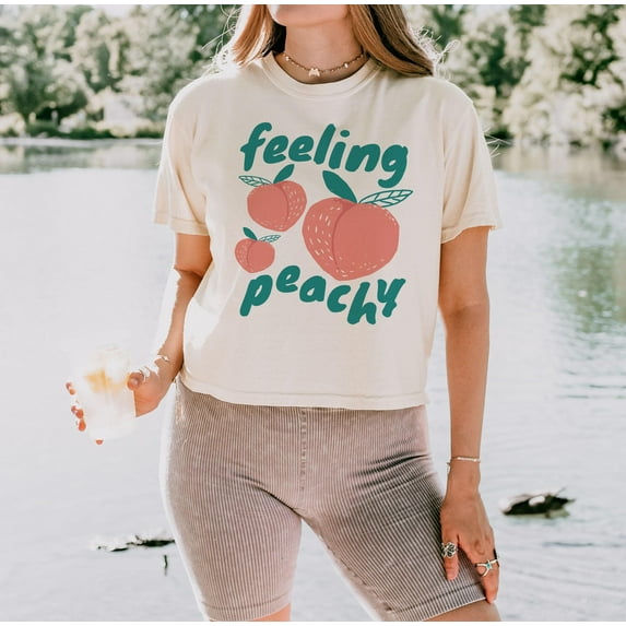 Peach , Feeling Peachy, Retro Summer Crops, Punny Crop Tee, Fruit ...