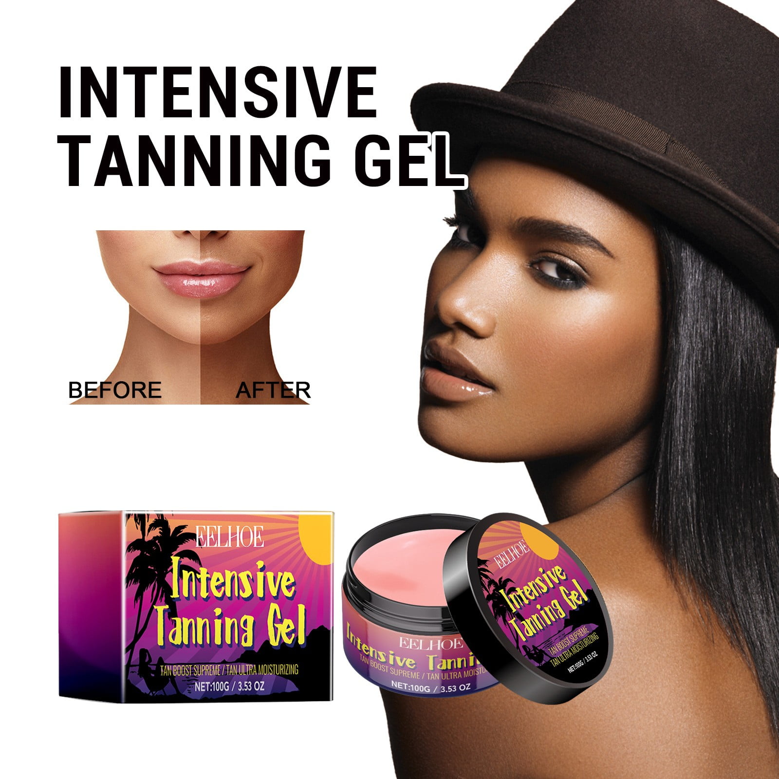 NINSEN Peach FlavorTanning Gel,Natural Carrot Oil Intensive Tanning Gel ...