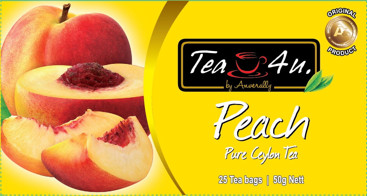Peach Flavored Black Tea| 25 Tea Bags| Net 50 Grams| Tea4U - Walmart.com