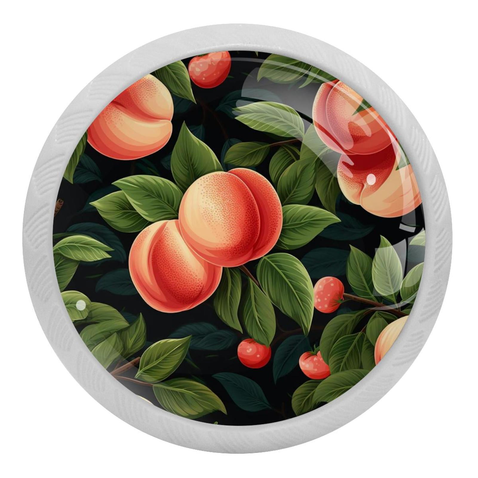 Peach Fluorescent Drawer Pulls with Screws: Round 4-Pack, Glow-in-the-Dark Knobs for Cabinets ...