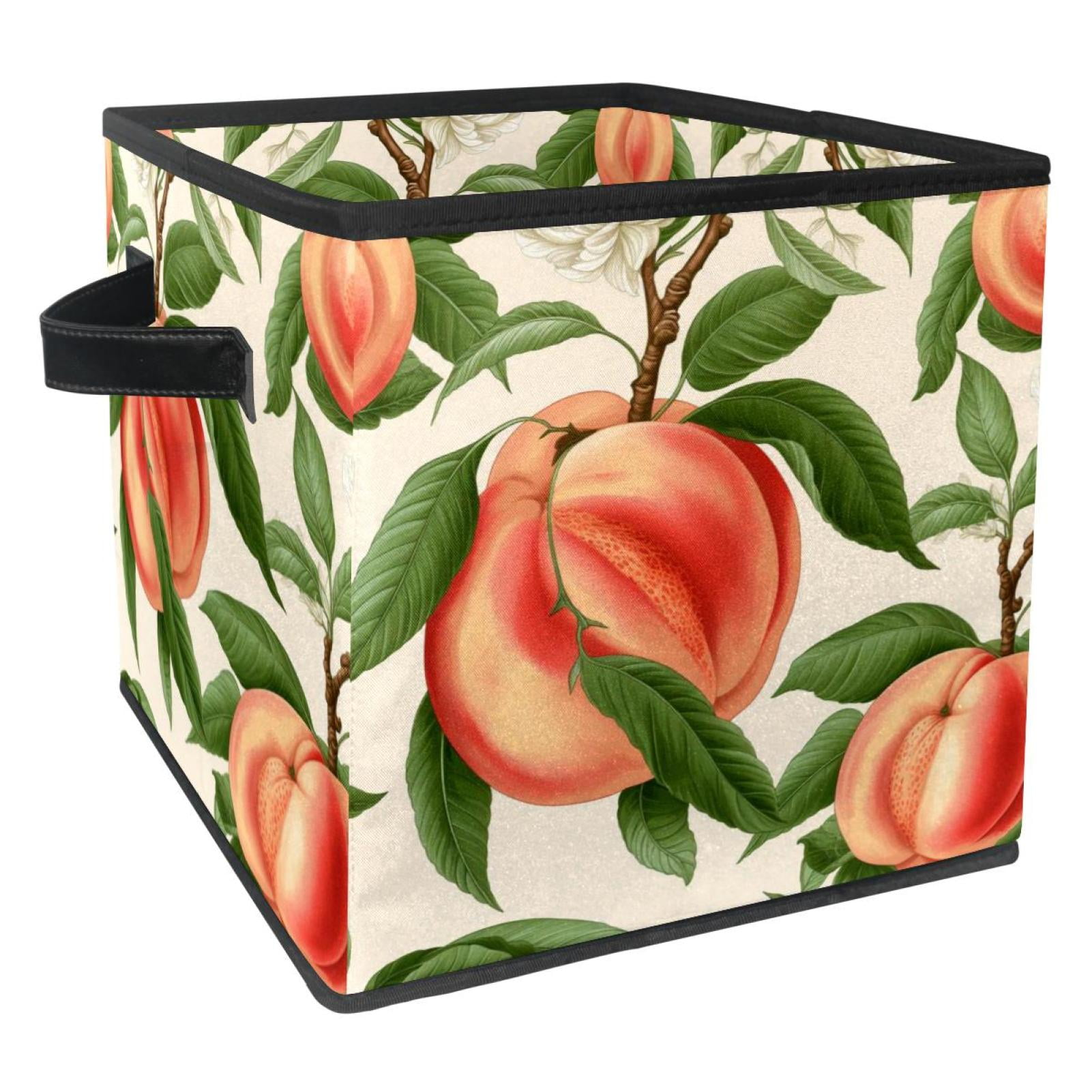 Peach Foldable Clothes Storage Toy Box Storage Bin with Handle, 10.8 ...