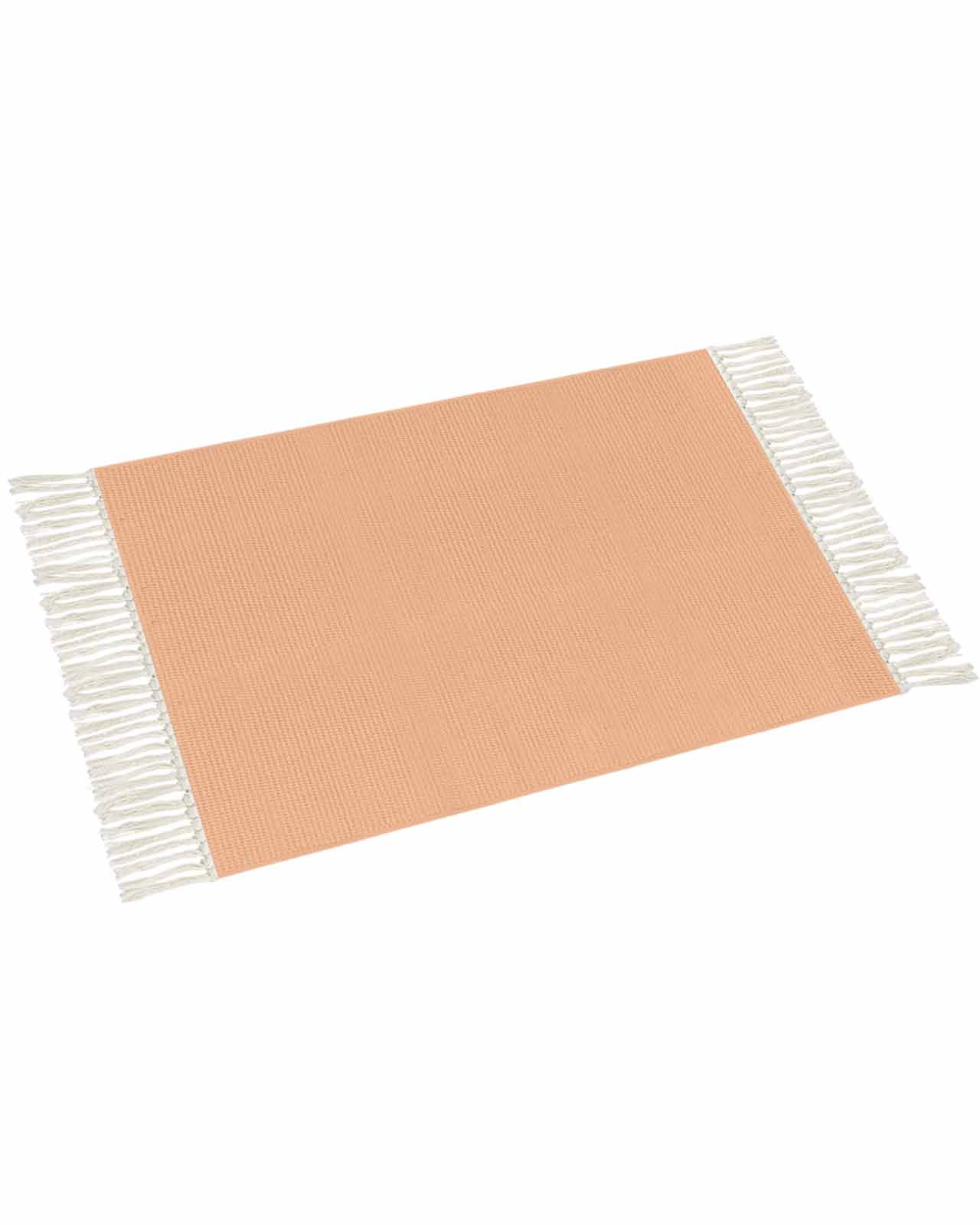 Peach Fuzz Bedroom Rug 4'x6', Washable Woven Cotton Area Rug with ...