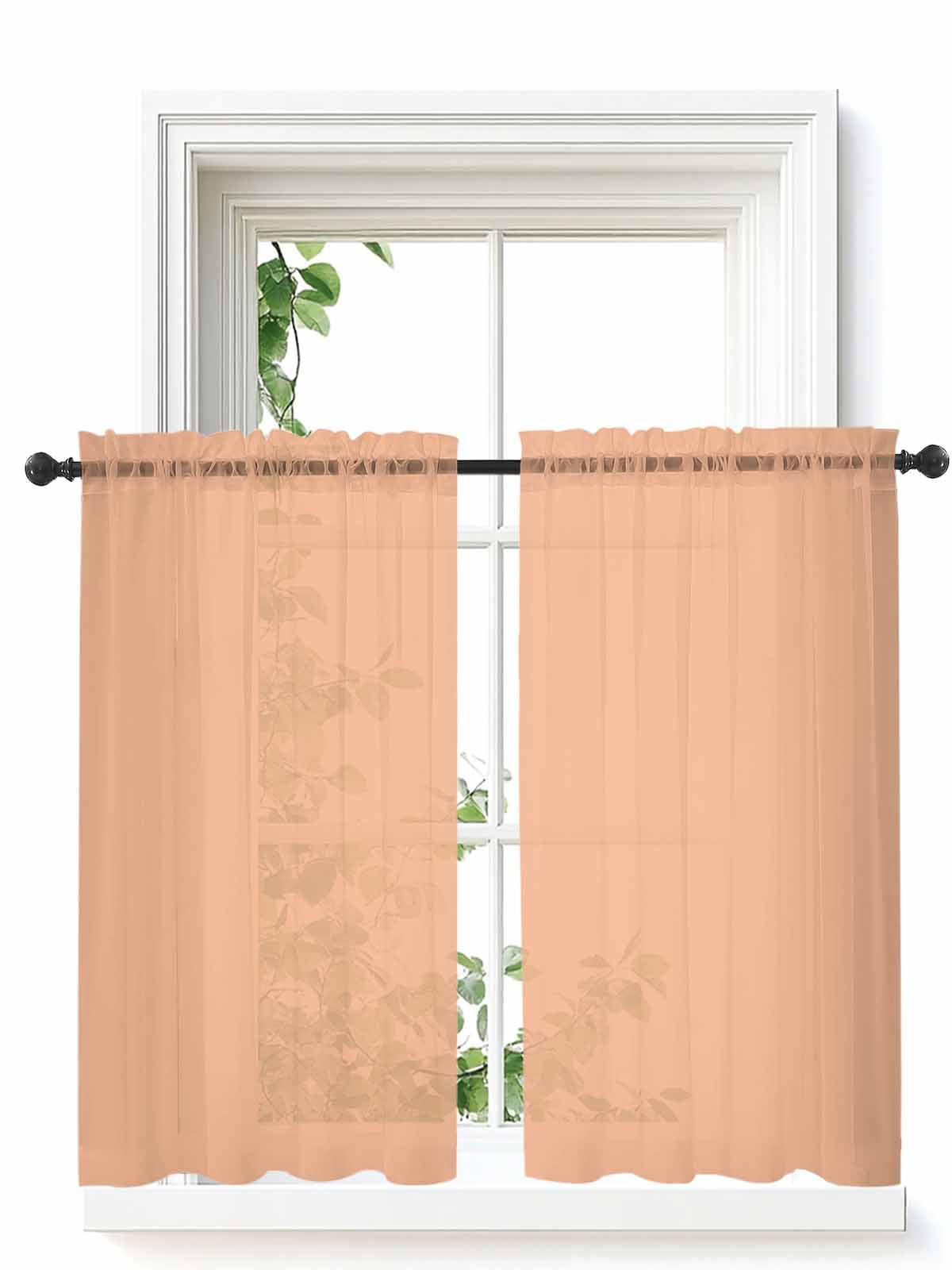 Peach Fuzz Curtains 54 Inch Length, Sheer Curtains for Bedroom Living ...