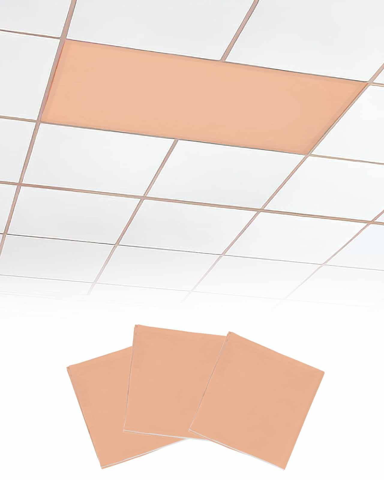 Peach Fuzz Fluorescent Light Covers for Ceiling Lights 4x2 feet, 3 Pack ...