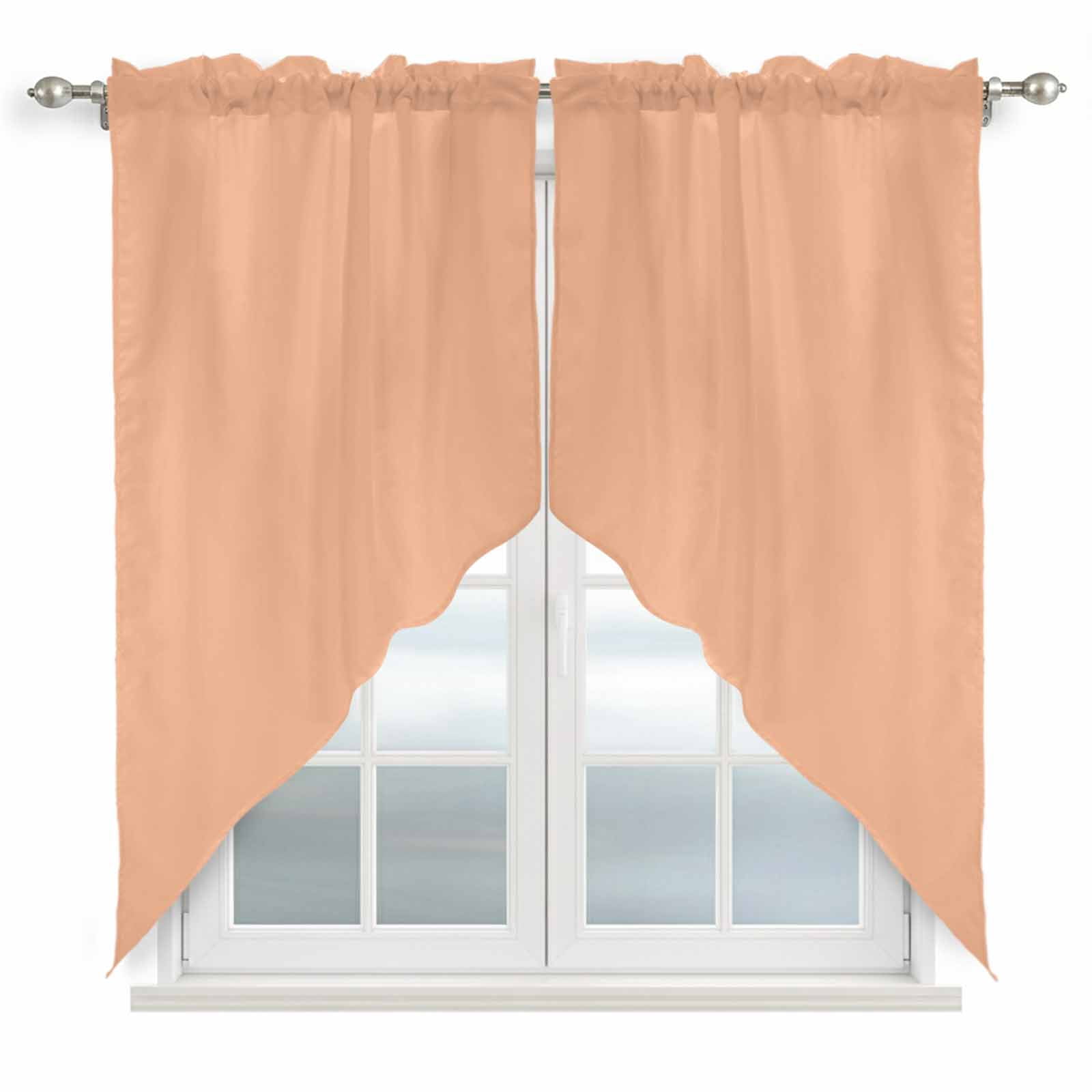 Peach Fuzz Swag Curtain Valances, Modern Pure Peach Fuzz Kitchen ...
