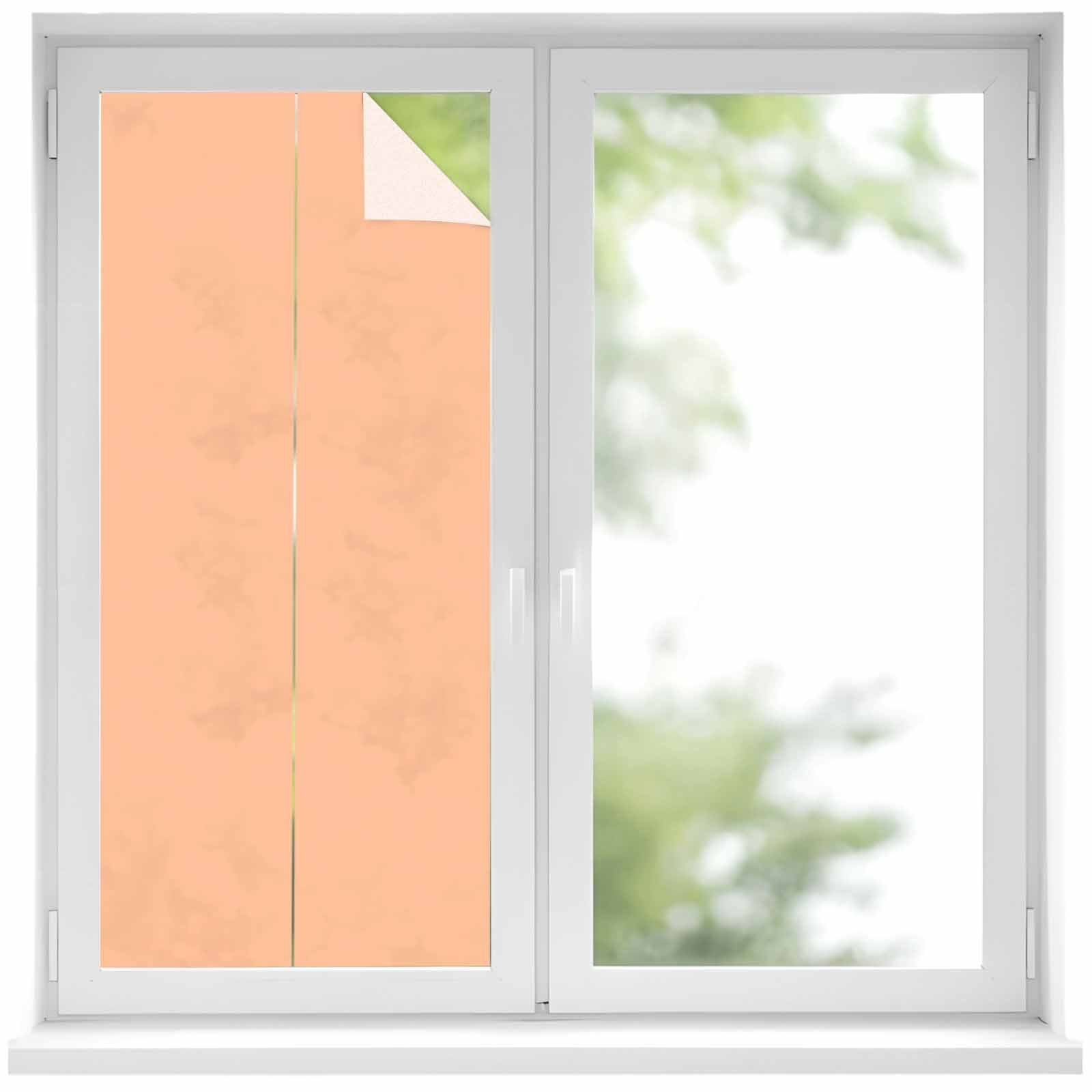 Peach Fuzz Window Privacy Film, Modern Pure Peach Fuzz Static Cling UV ...