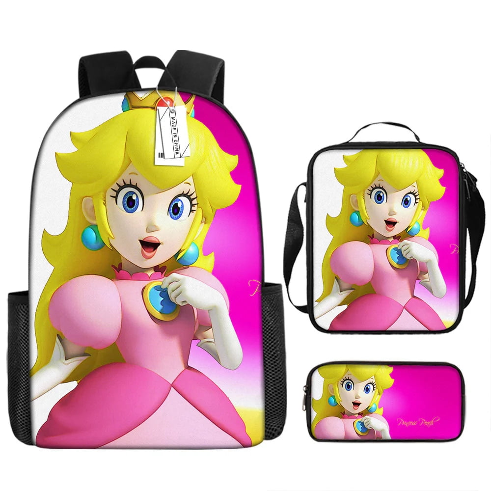 Peach Girl Princess Schoolbag Backpack Lunch Bag Pencil Case Set Gift ...