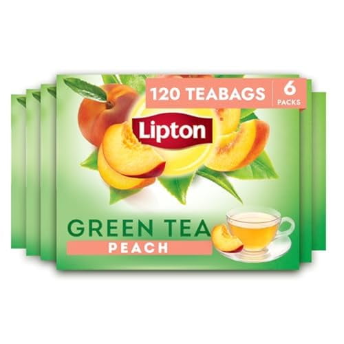 Peach Green Tea Bags, Flavored, Unsweetened Teabags for Hot Tea or ...