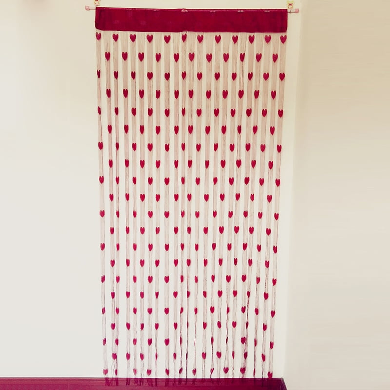 Peach Heart Curtains 79In Length for Wedding Party Backdrop Bedroom ...