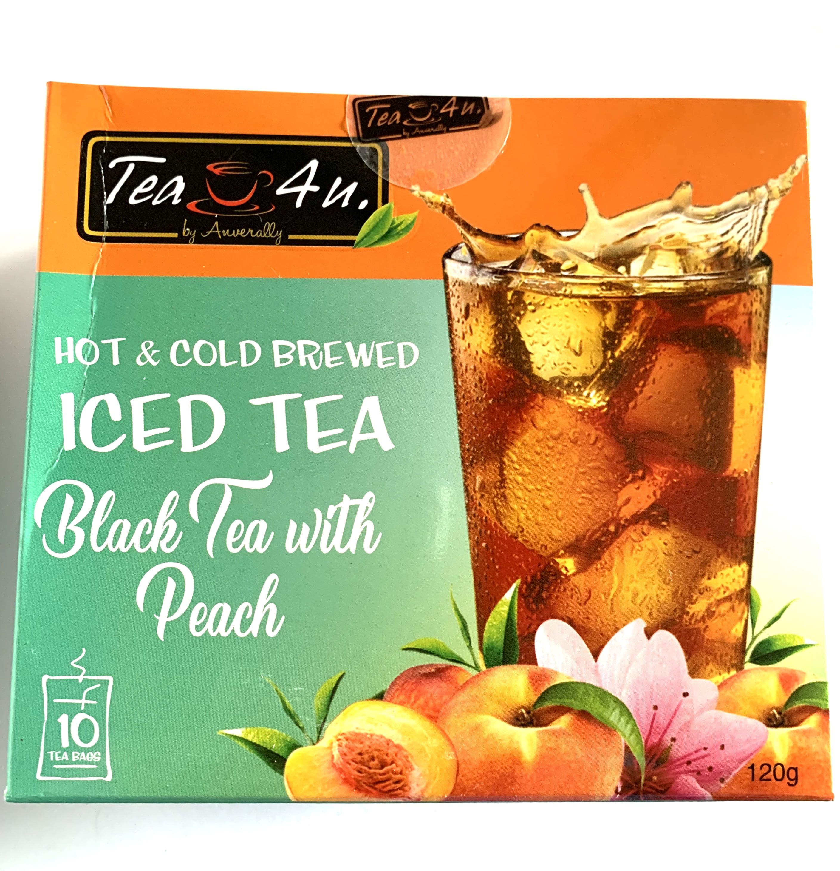 Peach, Iced Tea, Cold Brewed|120 Gram Net |10 Tea Bags|Tea4U - Walmart.com