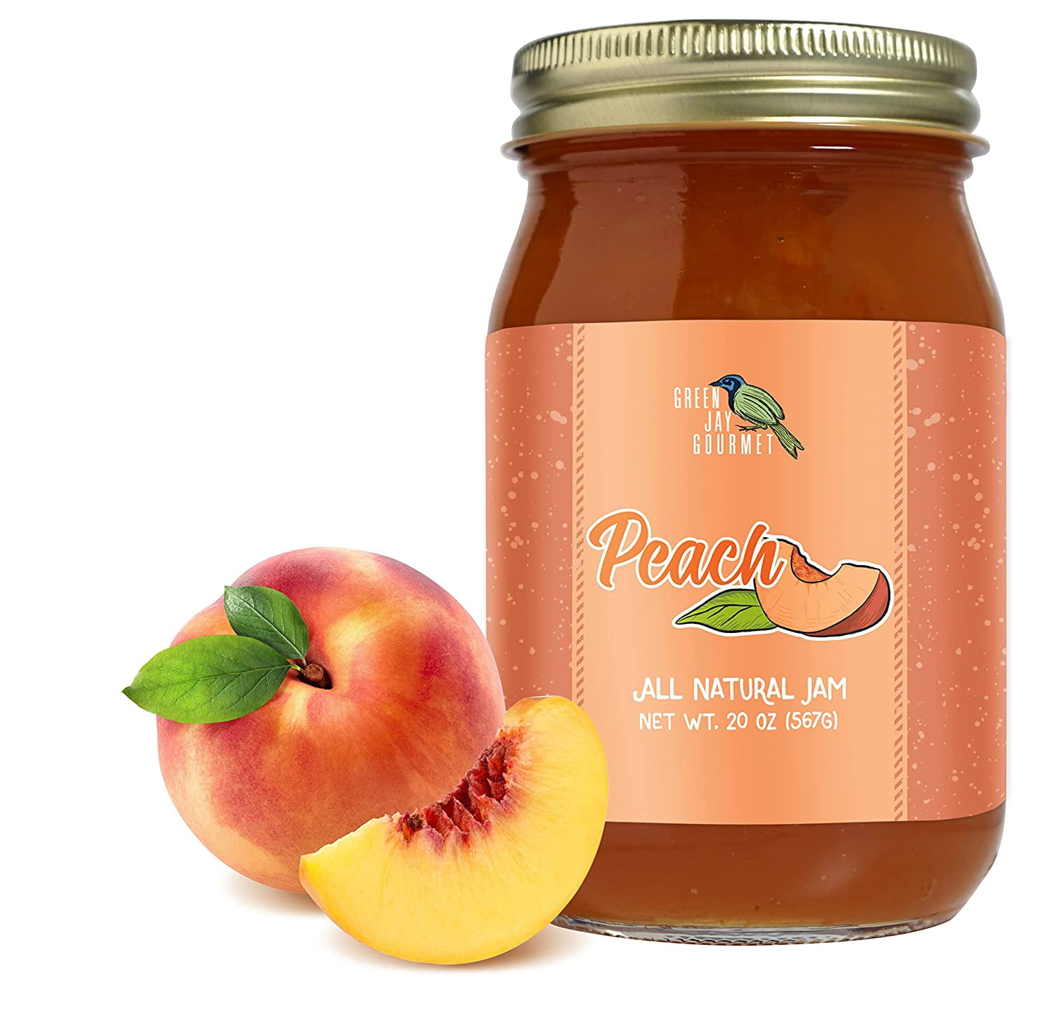 Peach Jam - All-Natural Fruit Jam with Peaches & Lemon Juice - Vegan ...