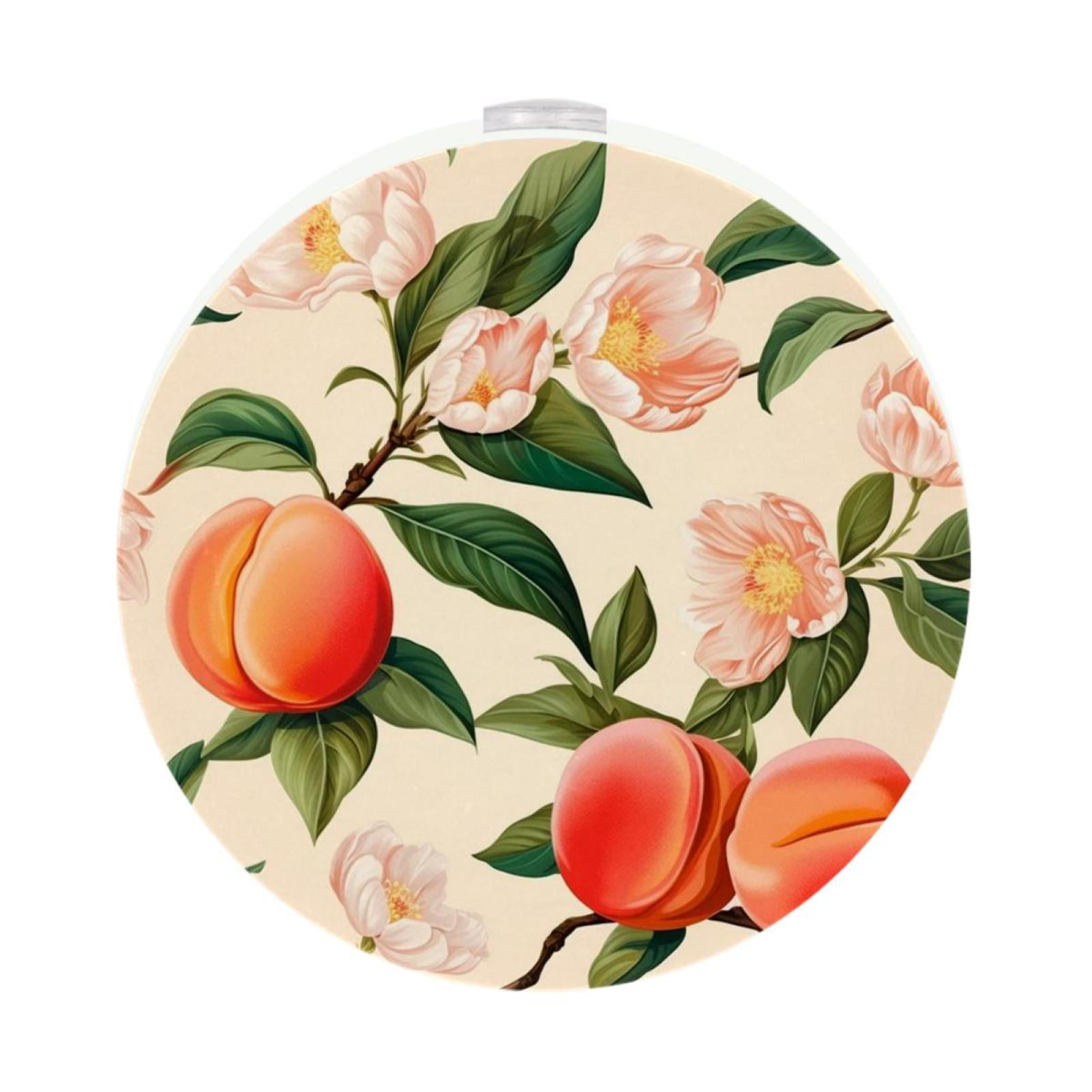 Peach LED Round Night Light-2PCS, Dimmable Plug-in Circle Wall Lamp ...