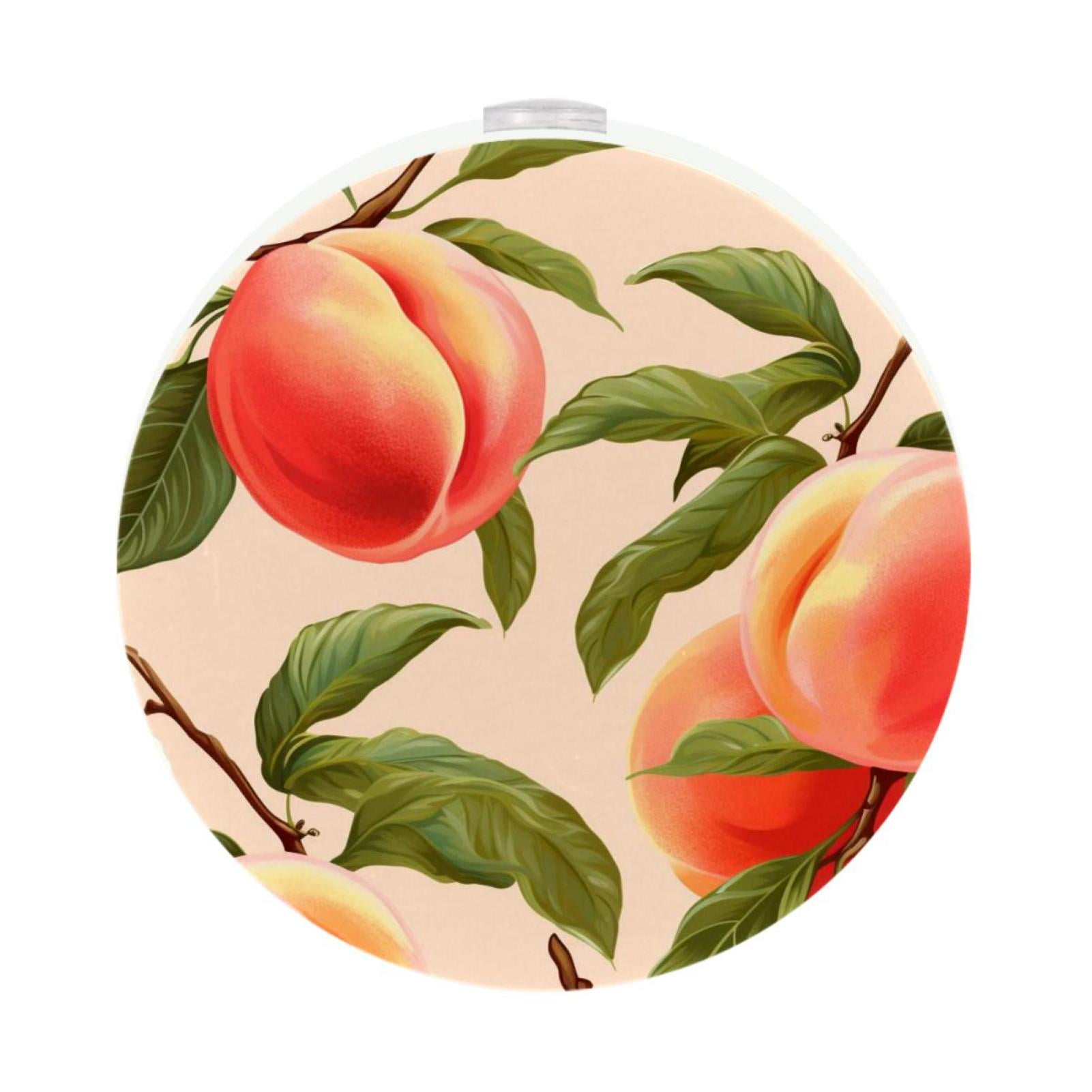 Peach LED Round Night Light-2PCS, Energy-Efficient Plug-in Ambient Lamp ...