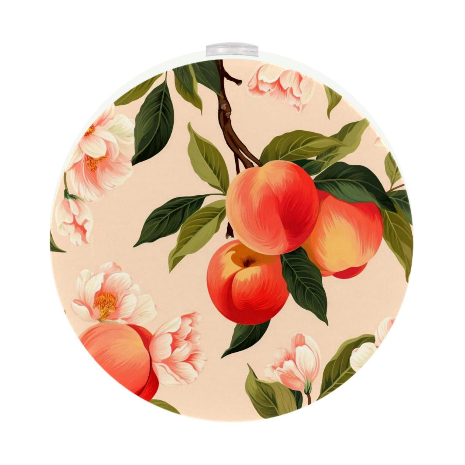 Peach LED Round Night Light-2PCS, Energy-Efficient Plug-in Ambient Lamp ...