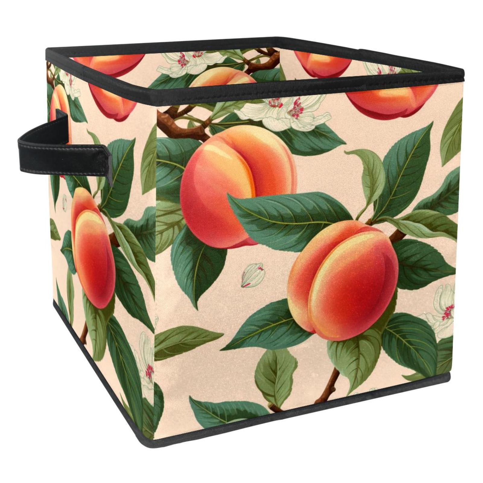 Peach Large Capacity Foldable Storage Container Basket with Handle, 10. ...