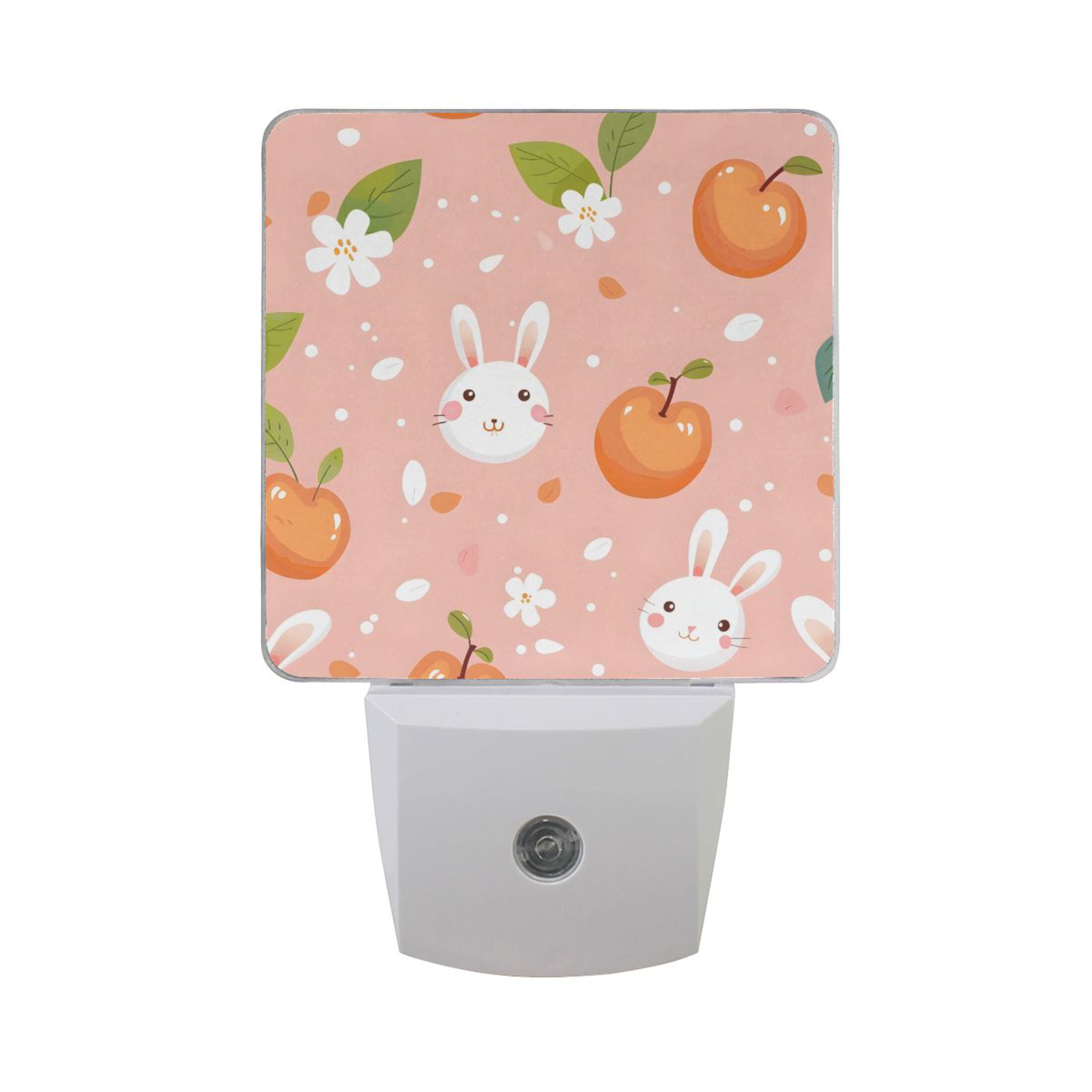 Peach Leaf Rabbit Night Light 2 Pack LED Nightlight Plug into Wall Dusk ...