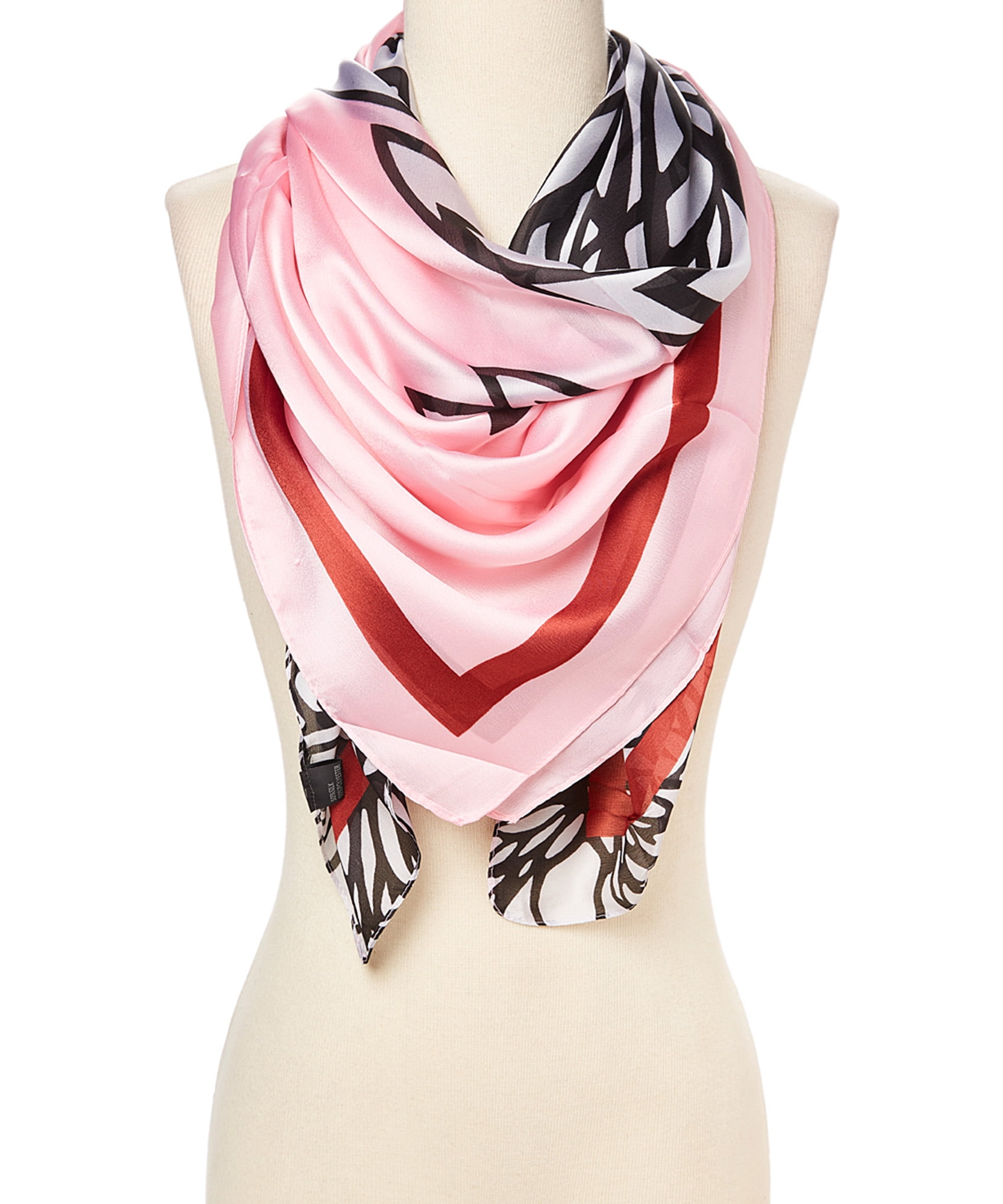 Peach Luxurious Silk Blend Scarfs for Women Abstract Pattern Casual ...
