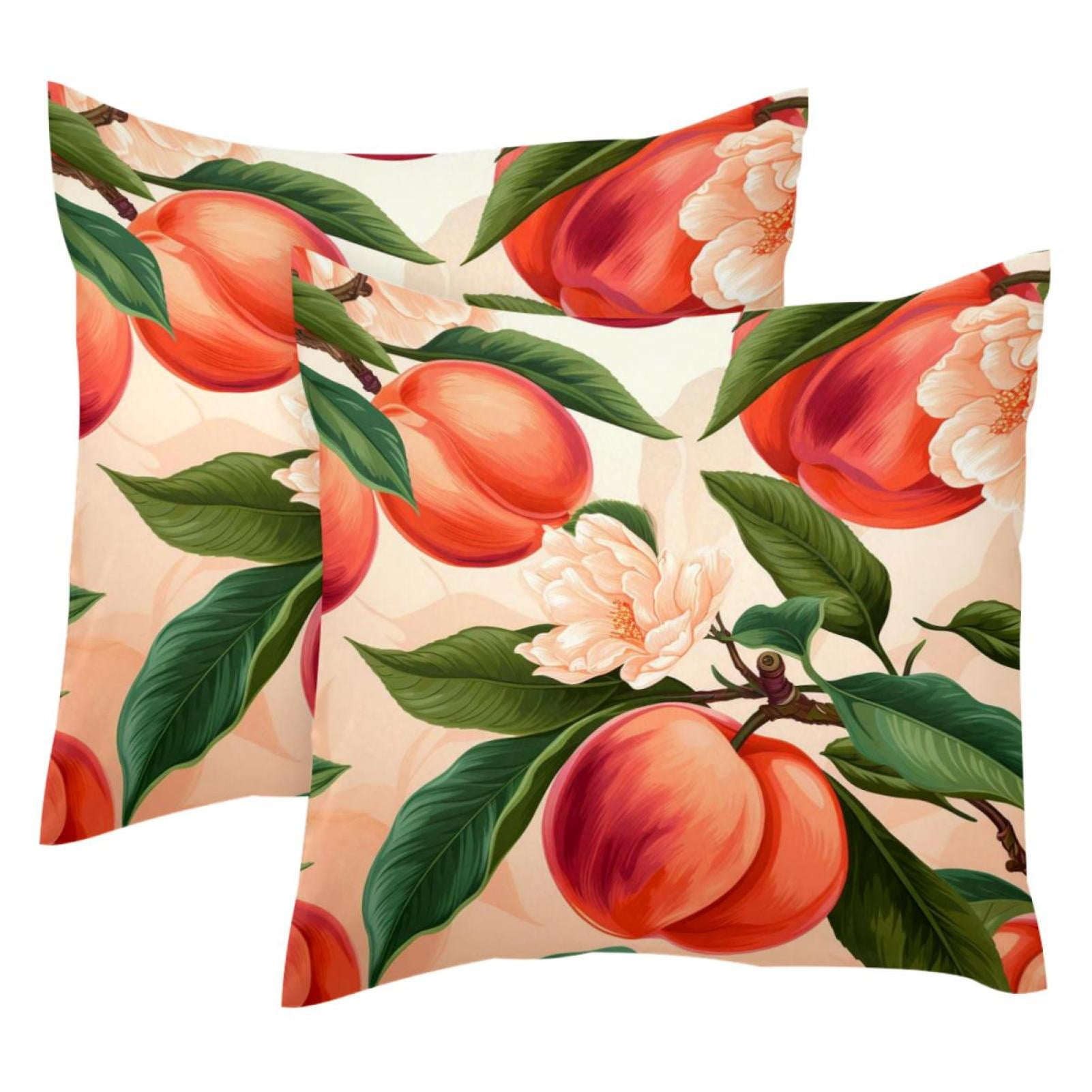 Peach Luxurious Velvet Throw Pillow Inserts 2PCS Chair Pillow Covers ...