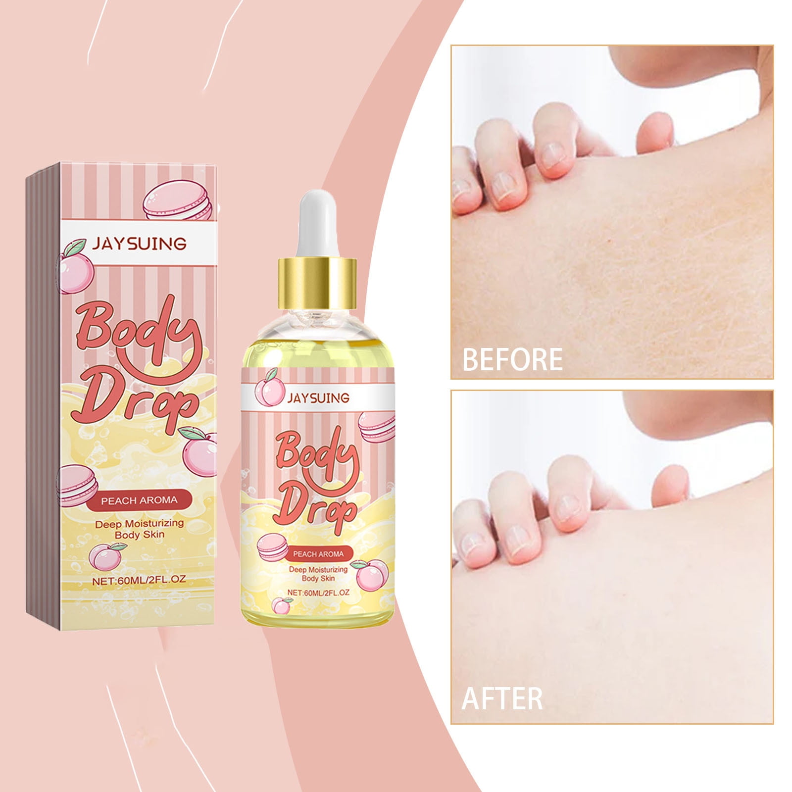 Peach Macaroon Body Oil | Lightweight Non-Greasy Moisturizing Formula ...