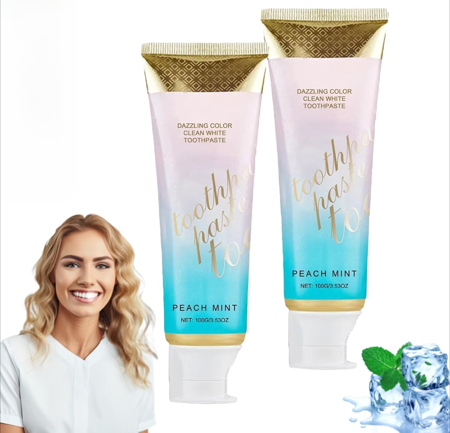 Peach Mint Toothpaste, Peachloft Teeth Whitening Toothpaste, Natural ...