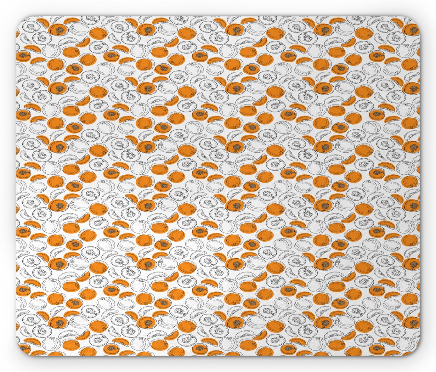 Peach Mouse Pad, Hand-Drawn Silhouette Juicy Peach Slices Colored with ...