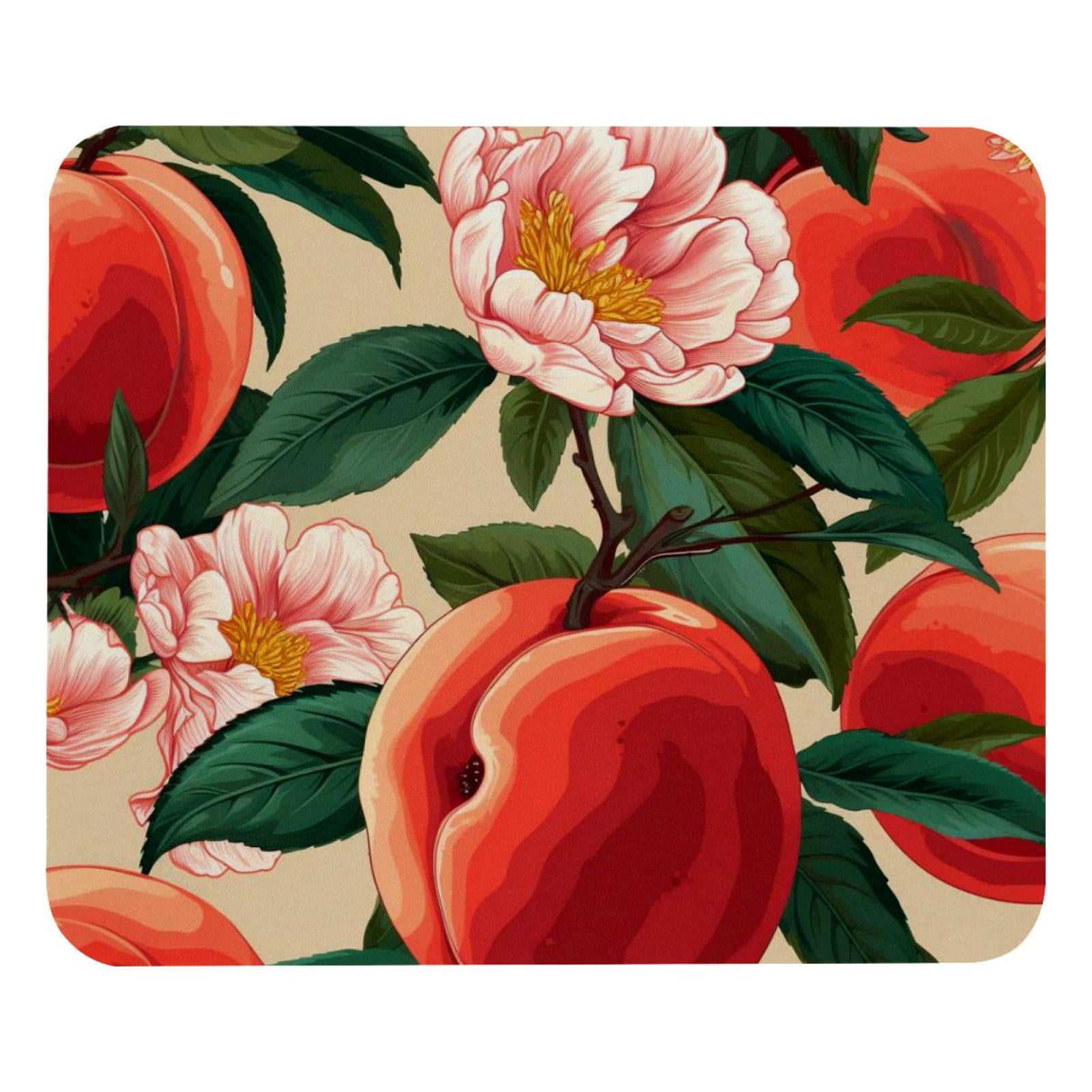 Peach Mouse Pad , Soft Cute Computer Mouse Mat with Rubber Base, Easy ...