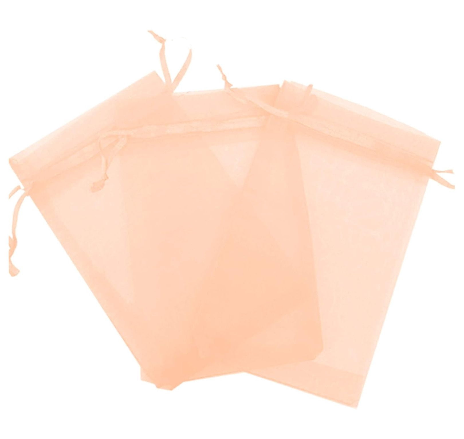 Peach Organza Drawstring Bags Jewelry Pouches Gift Bags for Wedding ...